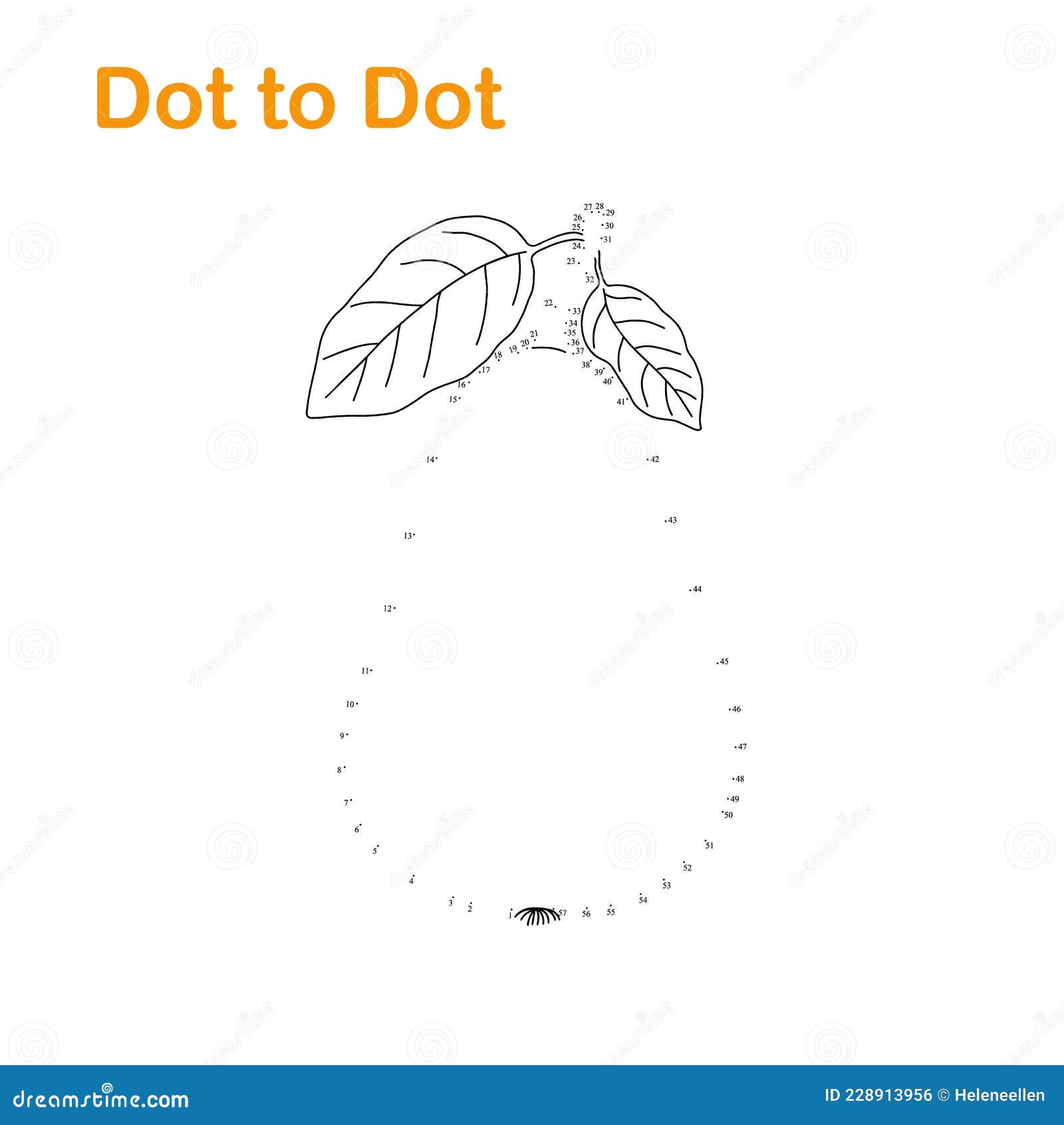 Pear Fruit Dot To Dot Fun Educational Game Stock Vector - Illustration ...