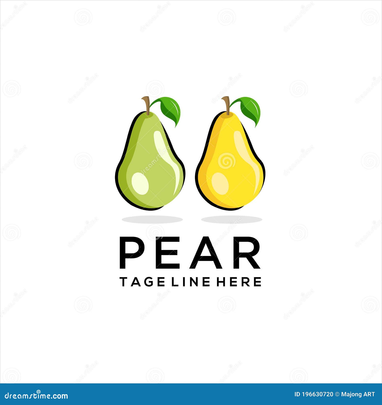 Pear fruit logo design stock vector. Illustration of design - 196630720