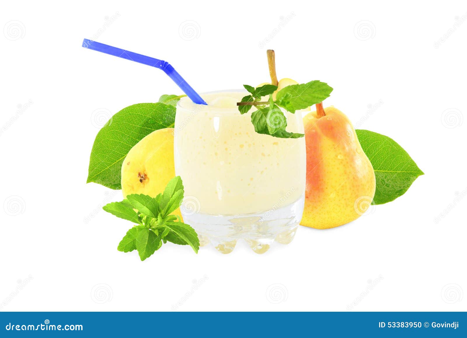 Pear Fruit Milkshake in Pure White Background Stock Photo - Image of ...