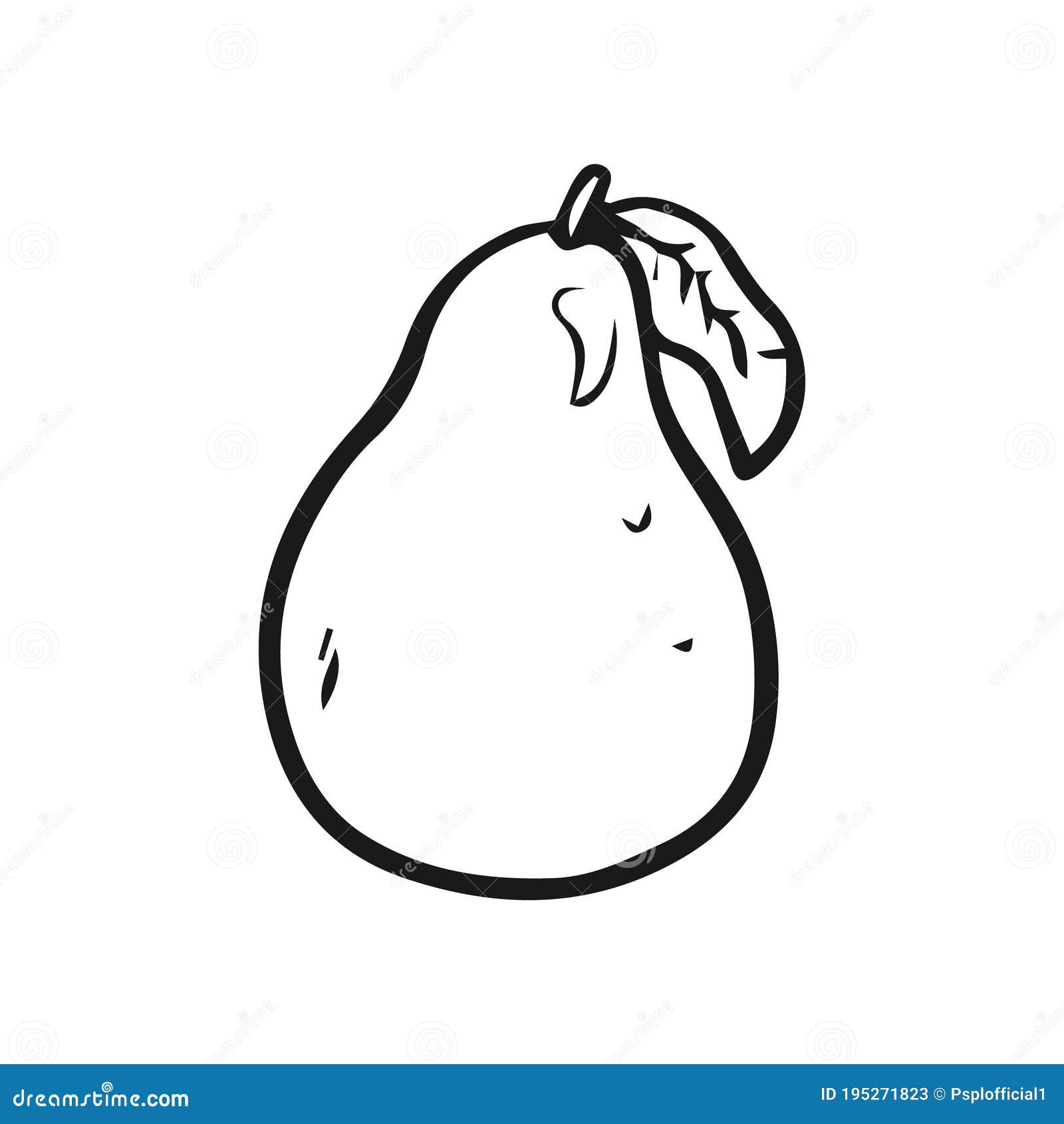 Pear Fruit Outline Design Vector Stock Vector - Illustration of organic ...