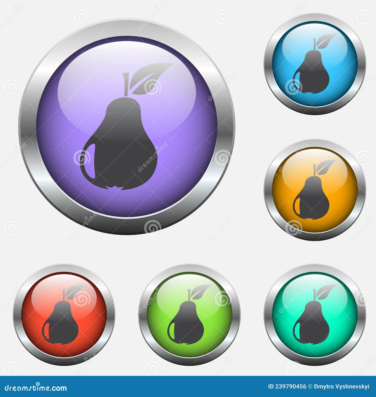 Pear glass buttons stock illustration. Illustration of flat - 239790456