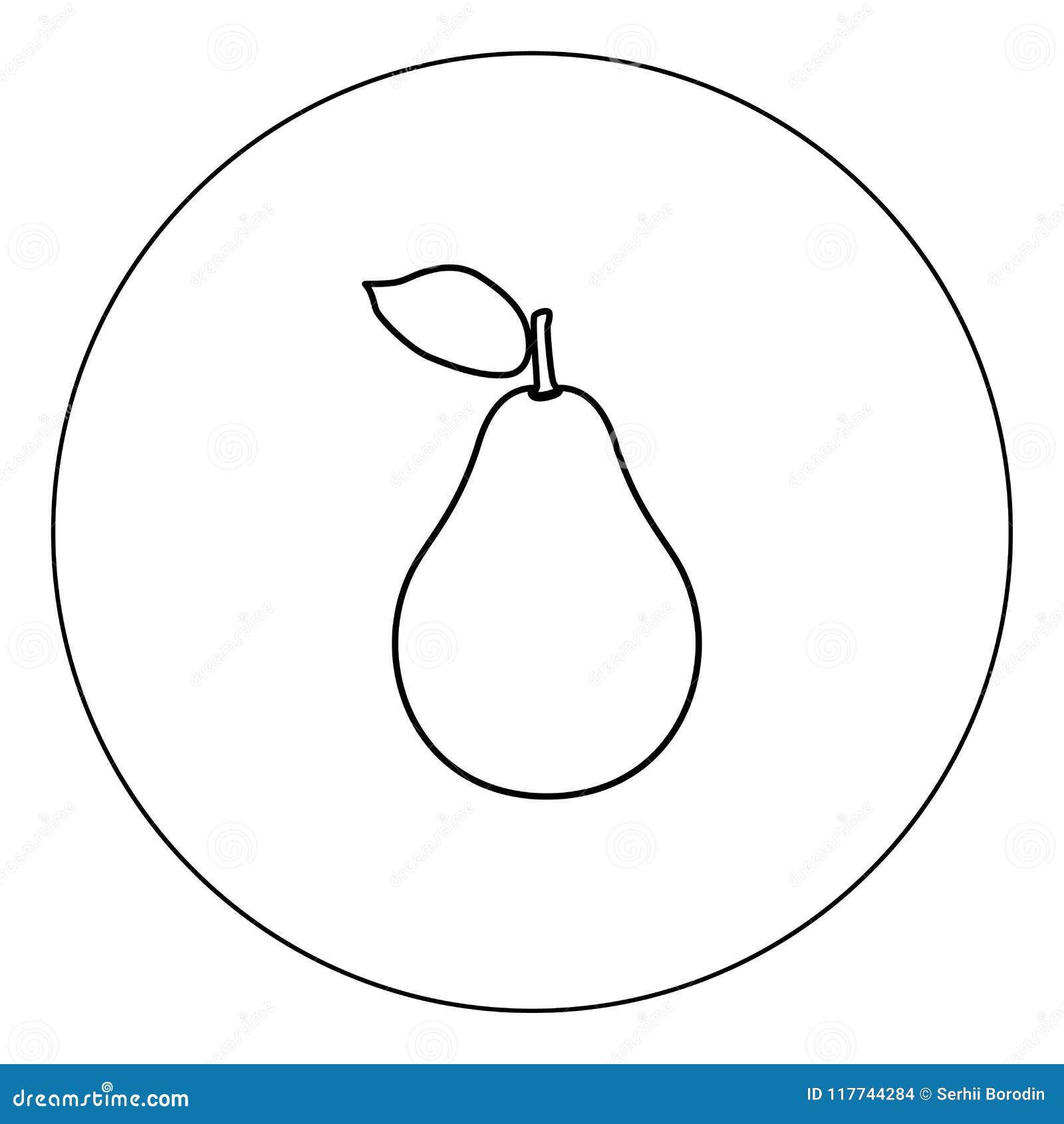 Pear Icon Black Color in Circle Vector Illustration Isolated Stock ...