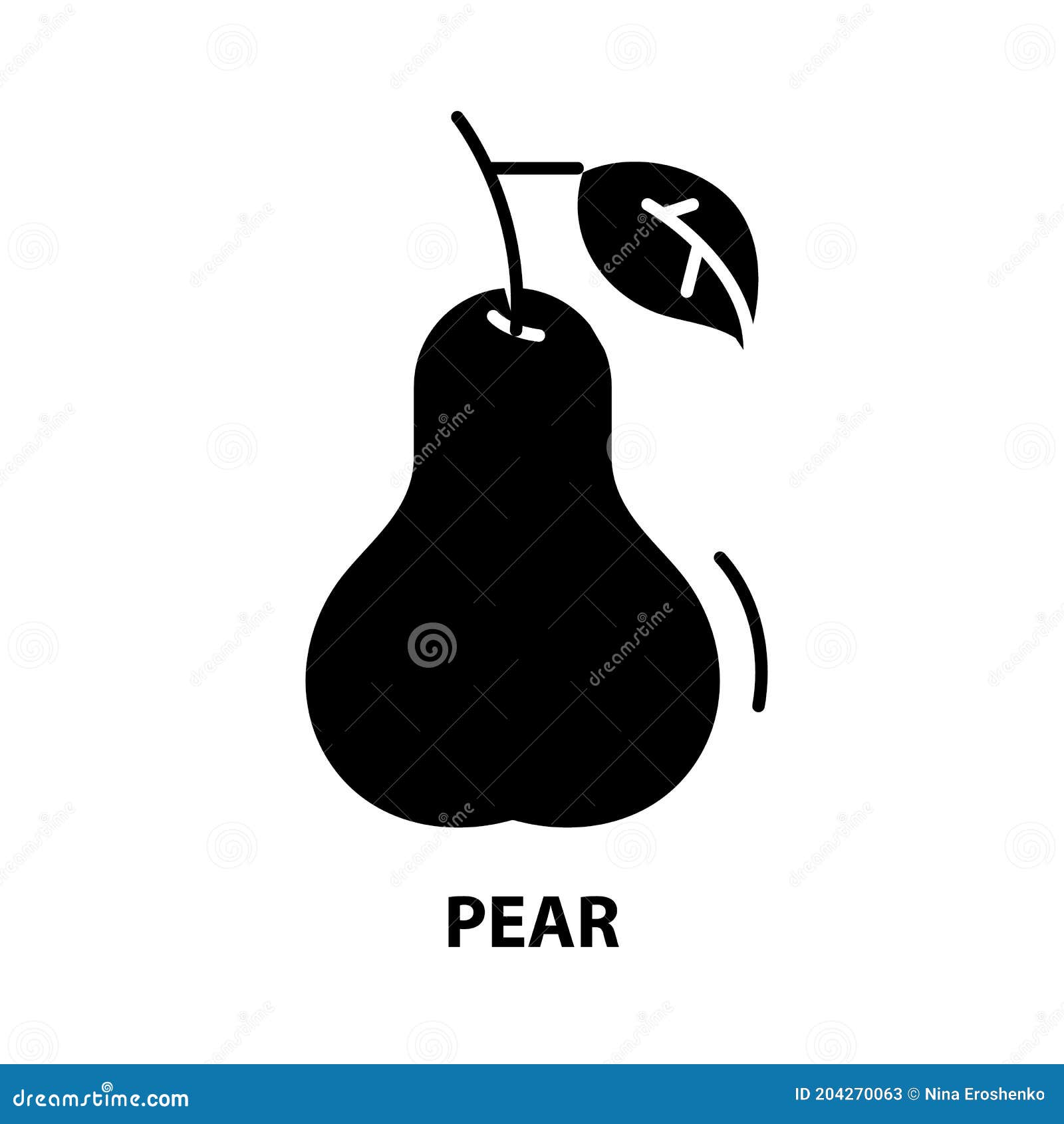 Pear Icon, Black Vector Sign with Editable Strokes, Concept ...