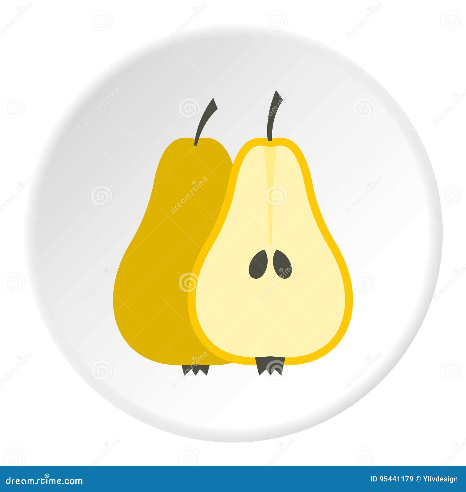 Pear icon circle stock vector. Illustration of ripe, nutrition - 95441179