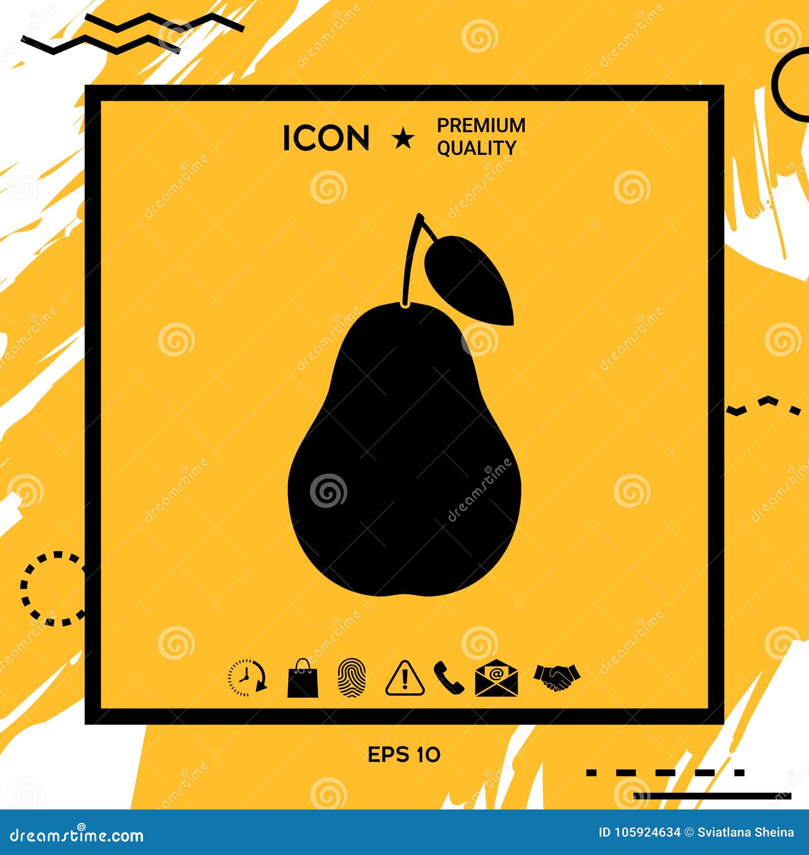 Pear symbol icon stock vector. Illustration of juicy - 105924634