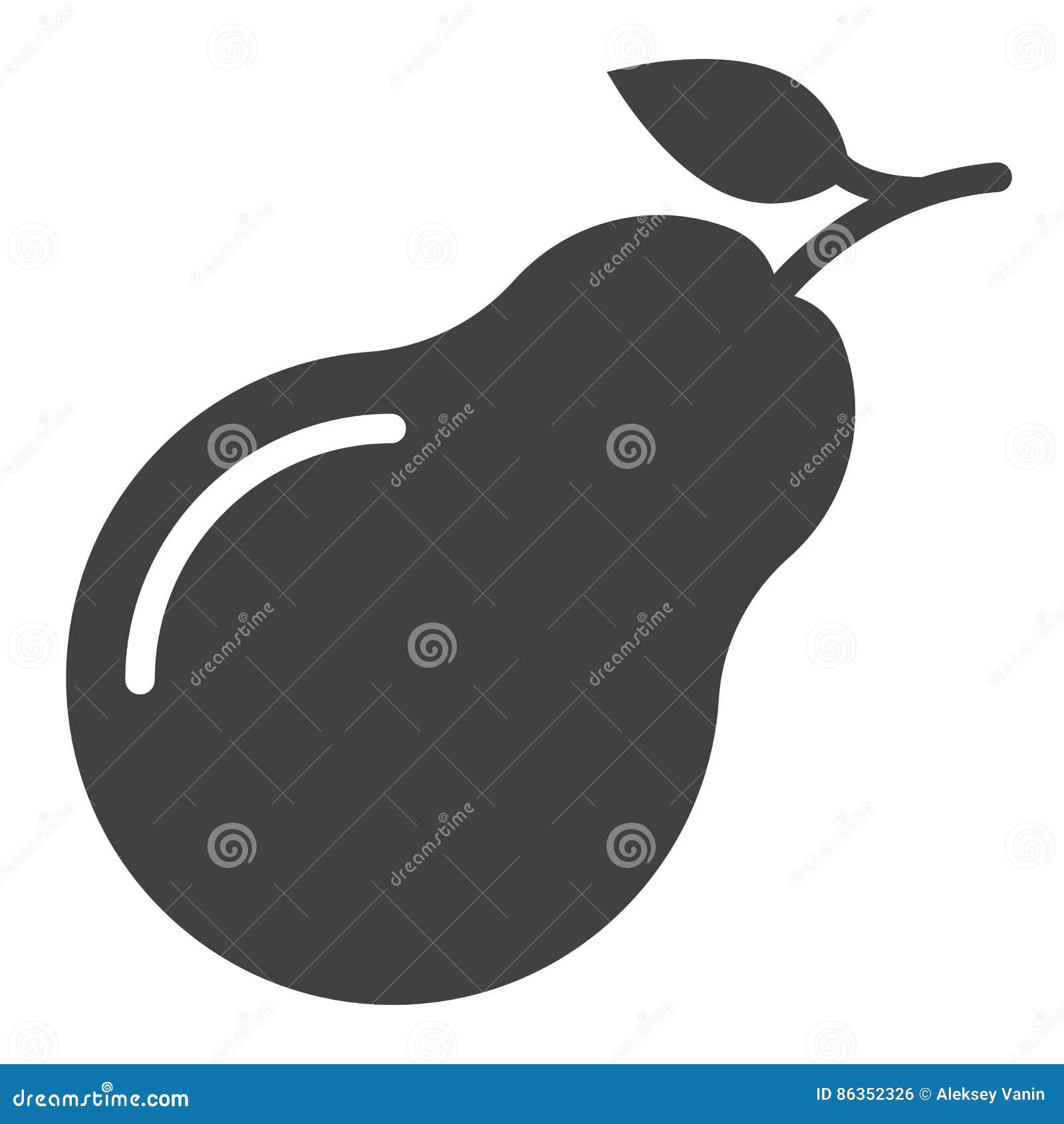 Pear Icon , Filled Flat Sign Stock Illustration - Illustration of solid ...
