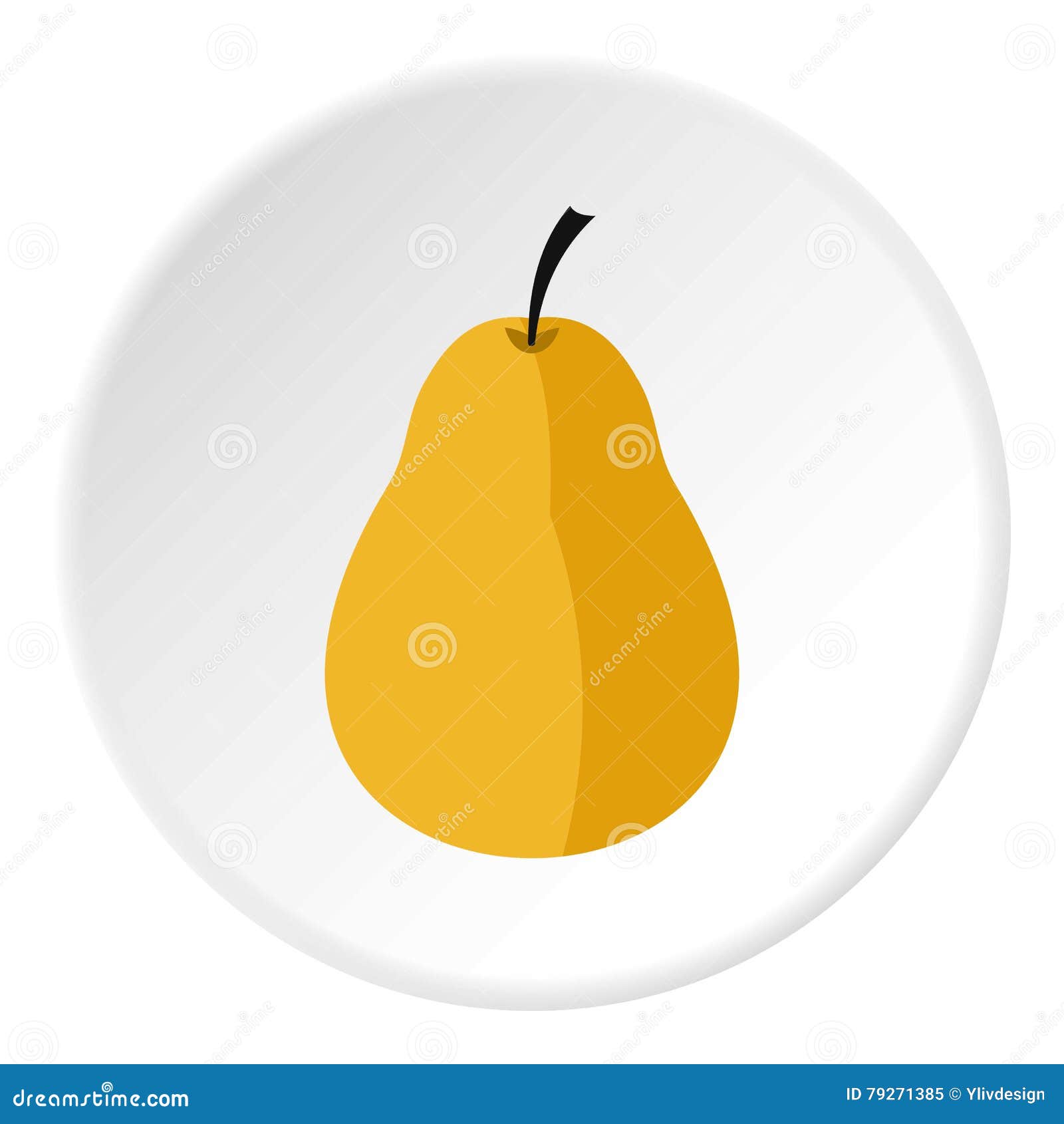 Pear icon, flat style stock vector. Illustration of health - 79271385