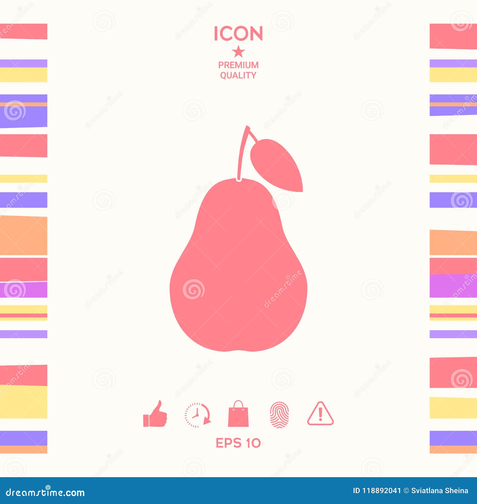 Pear icon symbol stock vector. Illustration of symbol - 118892041