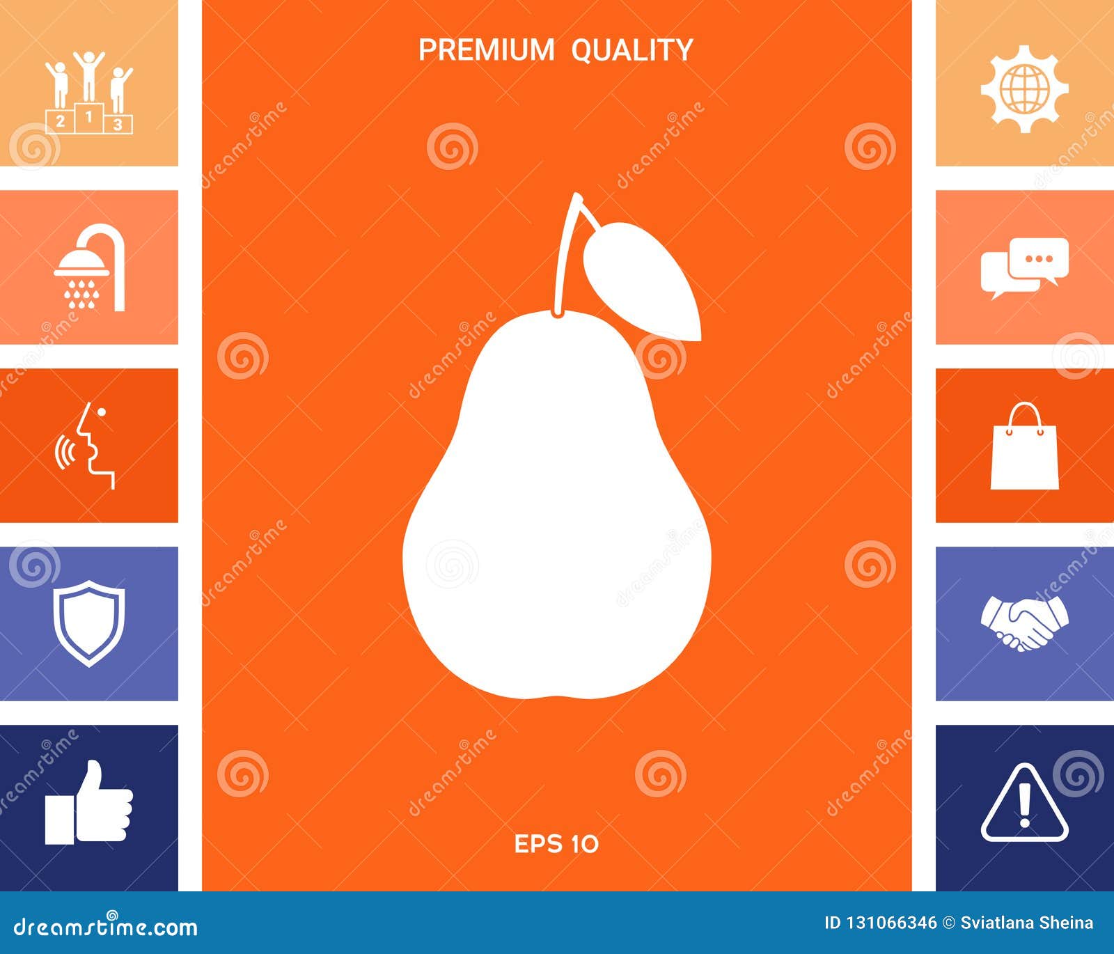 Pear icon stock vector. Illustration of delicious, organic - 131066346