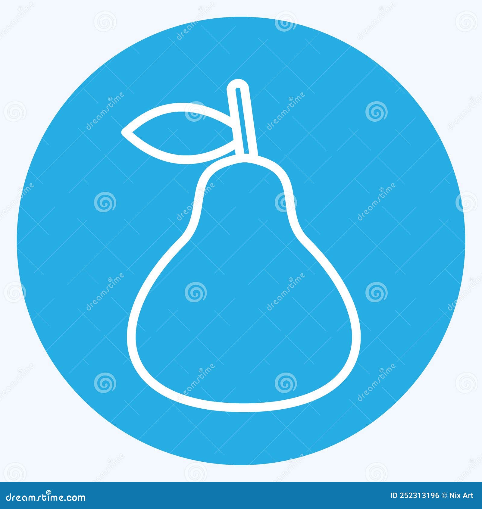 Pear Icon in Trendy Blue Eyes Style Isolated on Soft Blue Background ...