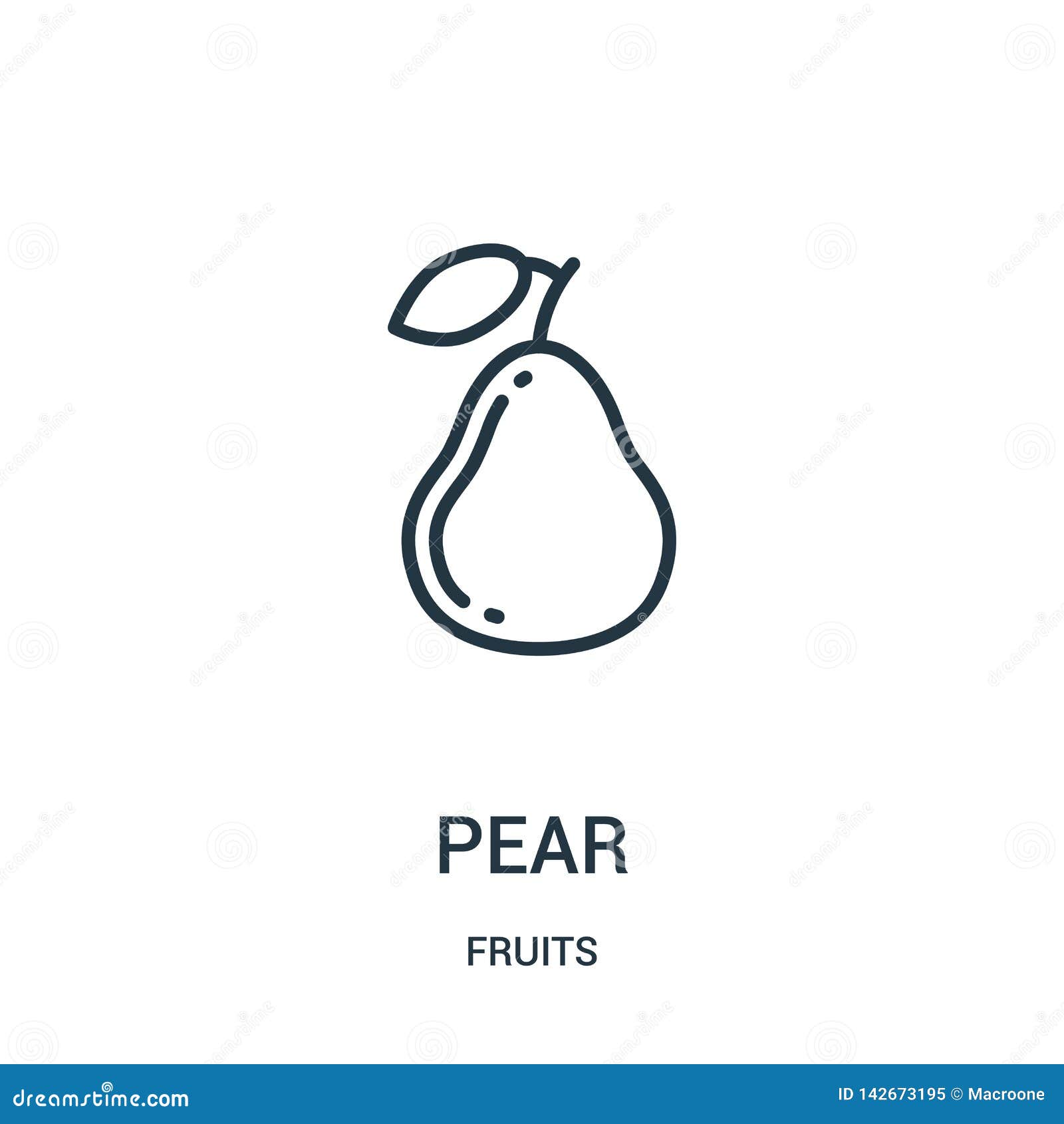 Pear Icon Vector from Fruits Collection. Thin Line Pear Outline Icon ...