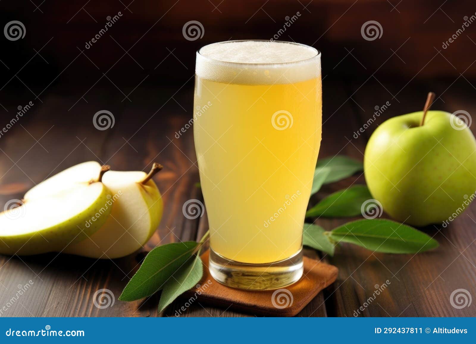 Pear-infused Beer in a Glass with a Pear Slice Stock Image - Image of ...