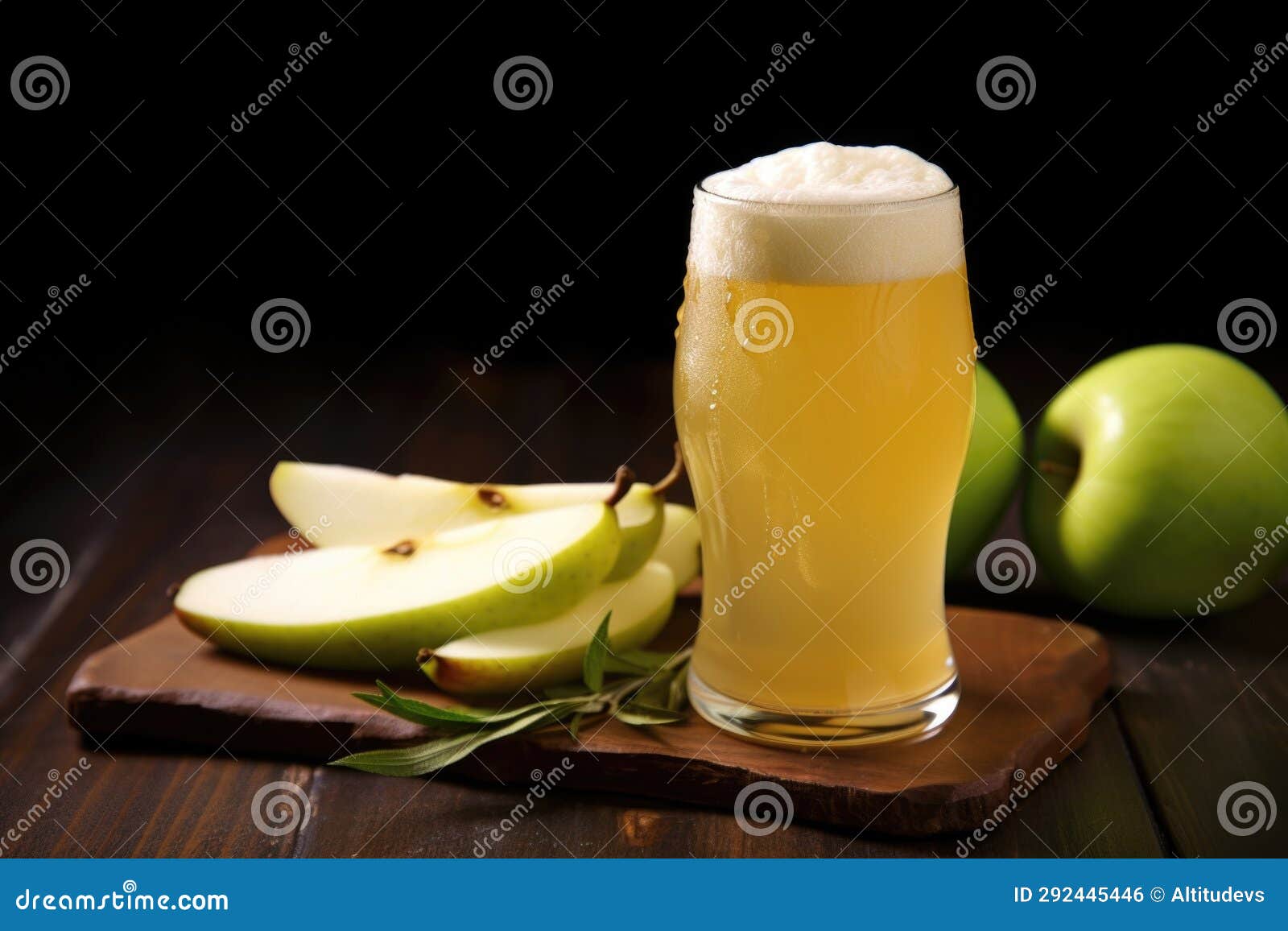 Pear-infused Beer in a Glass with a Pear Slice Stock Photo - Image of ...