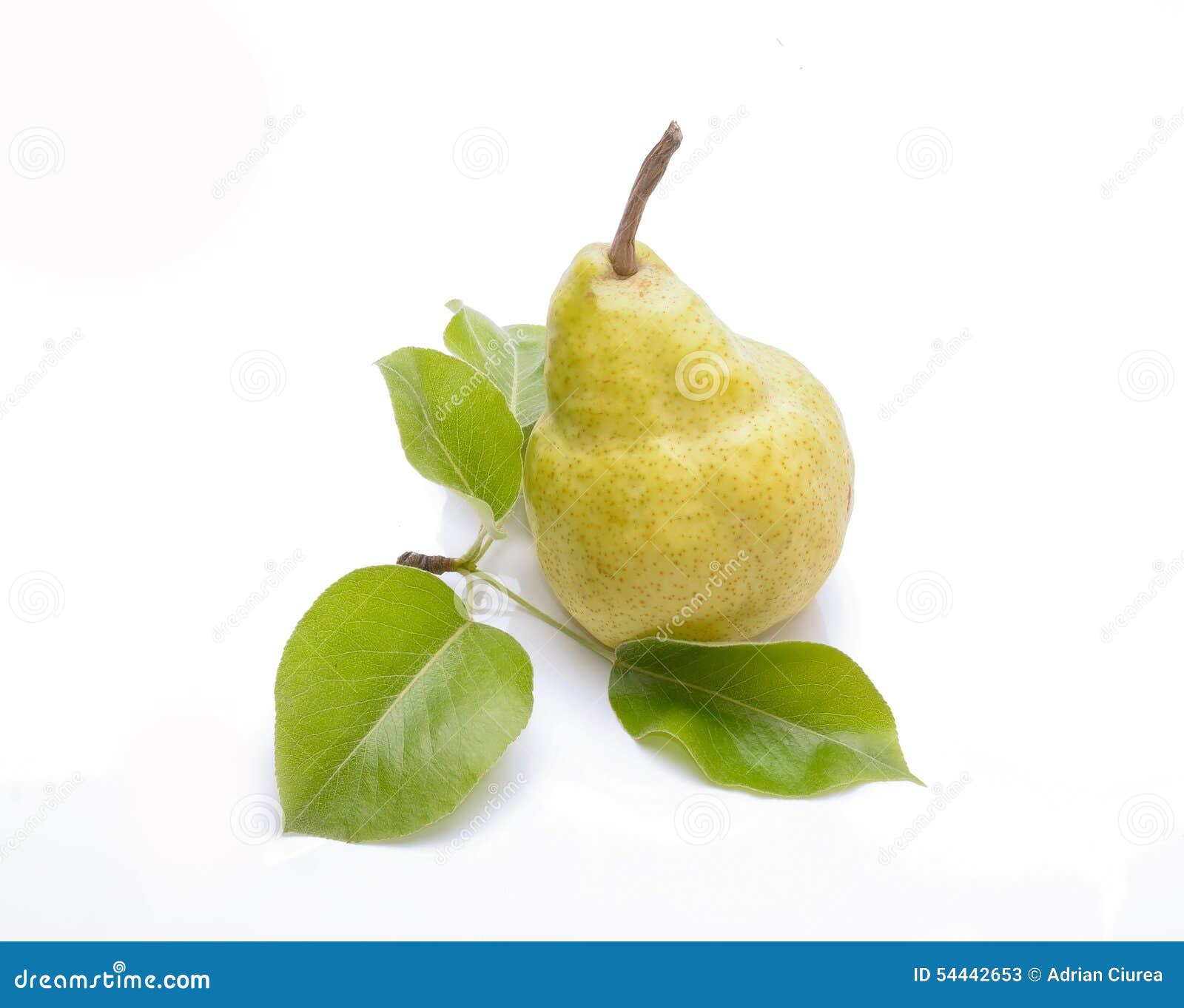 Pear Isolated on White Background Stock Image - Image of aromatic, leaf ...