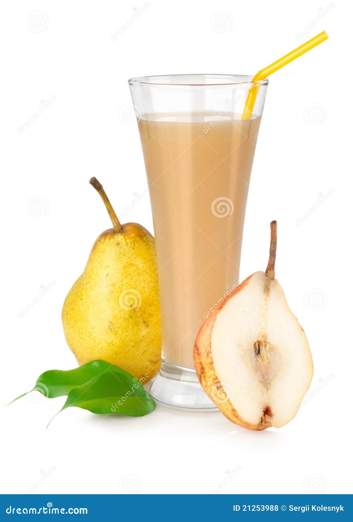 Pear Juice And 4 Pears Unfocused On A Dark Table Royalty-Free Stock ...