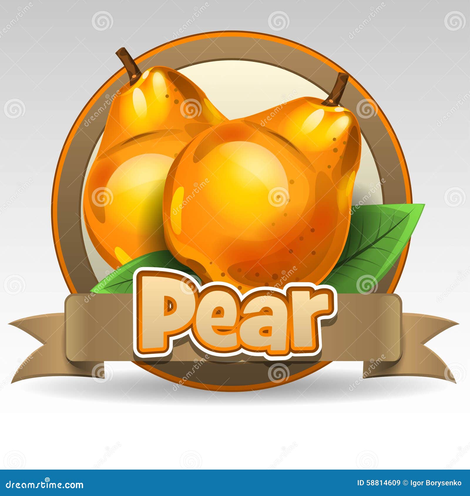 Pear Label Template Vector Illustration | CartoonDealer.com #105618196