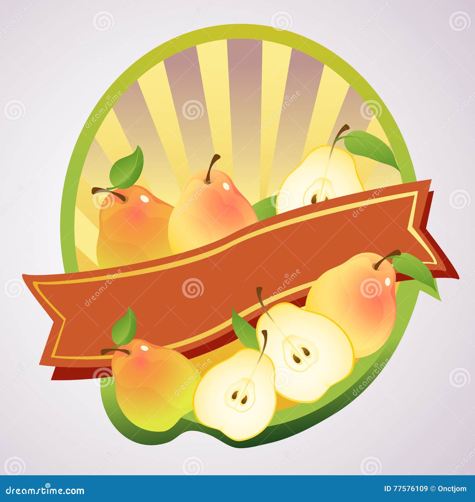 Pear Label Template Vector Illustration | CartoonDealer.com #105618196