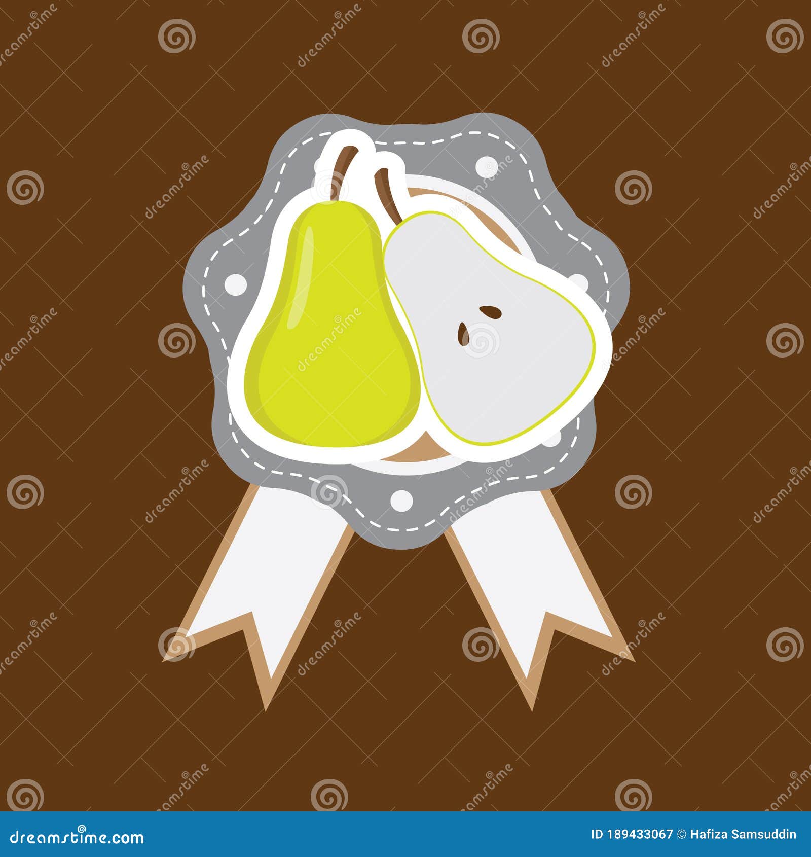 Pear Label Template Vector Illustration | CartoonDealer.com #105618196