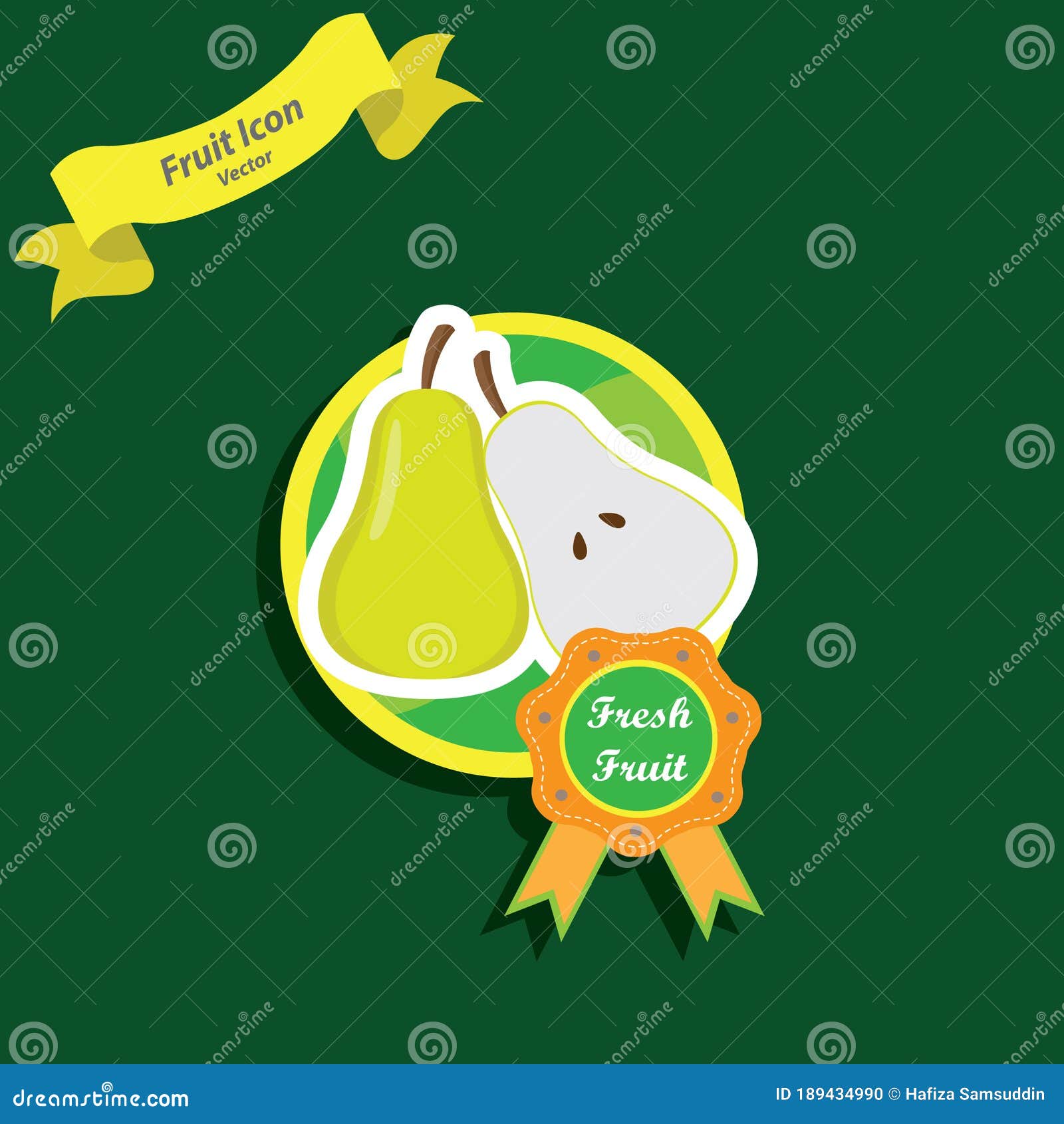 Pear Label Template Vector Illustration | CartoonDealer.com #105618196