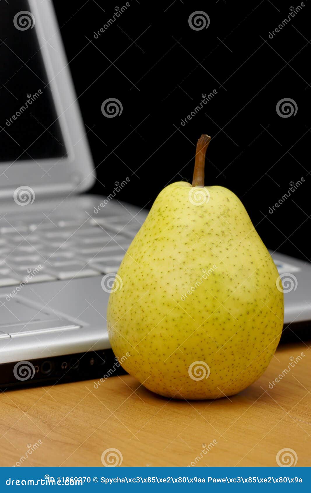 Pear and laptop stock photo. Image of healthy, white - 11869270