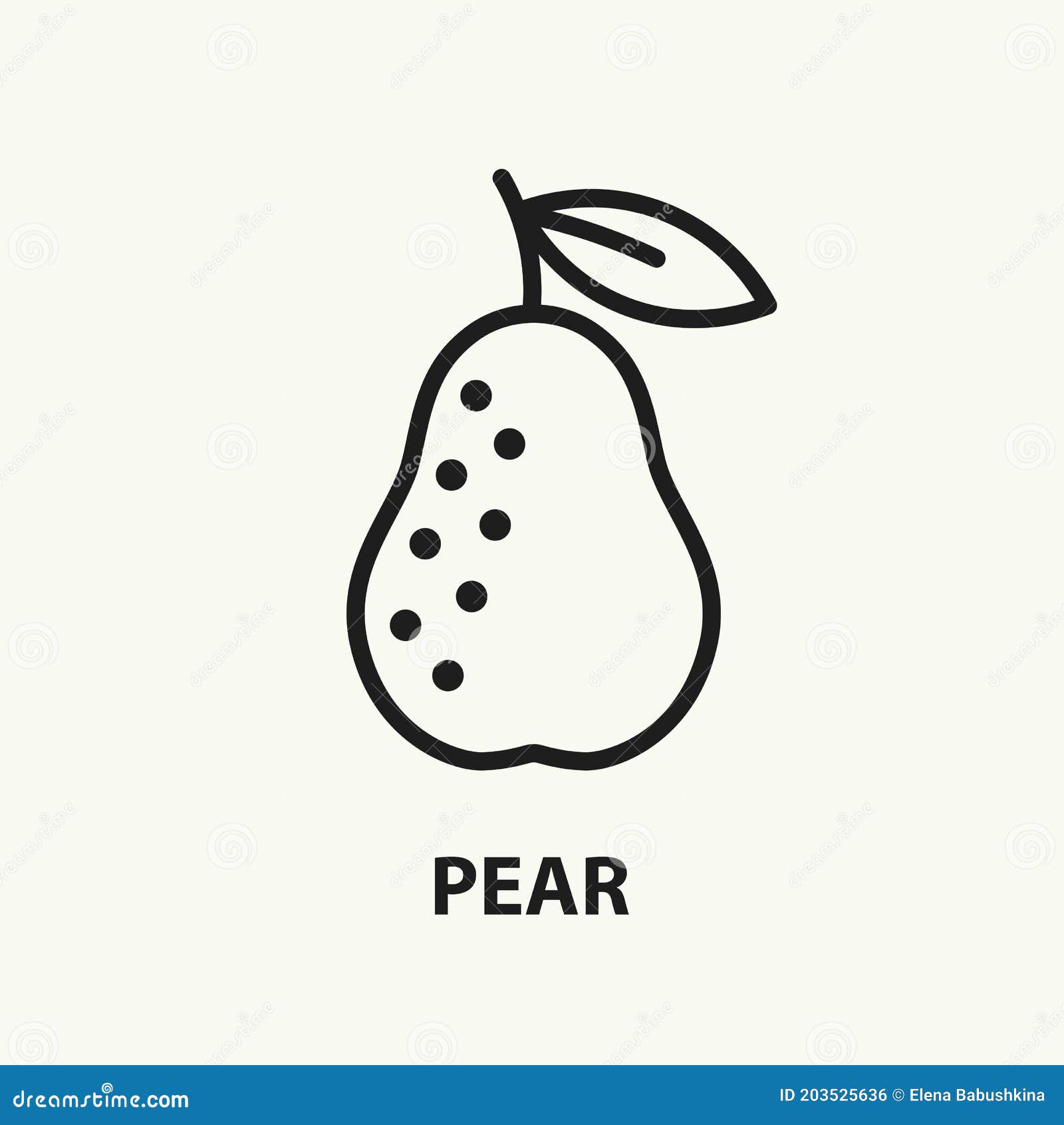 Pear with Leaf Icon. Fruit Symbol Stock Vector - Illustration of ...