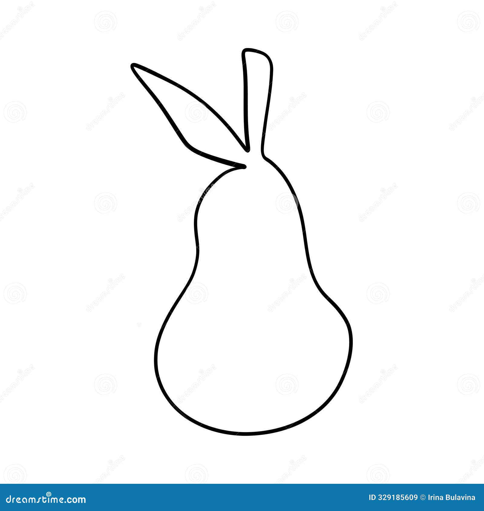 Pear in Line Art Style. One Line Continuous Drawing. Vector Hand Drawn ...