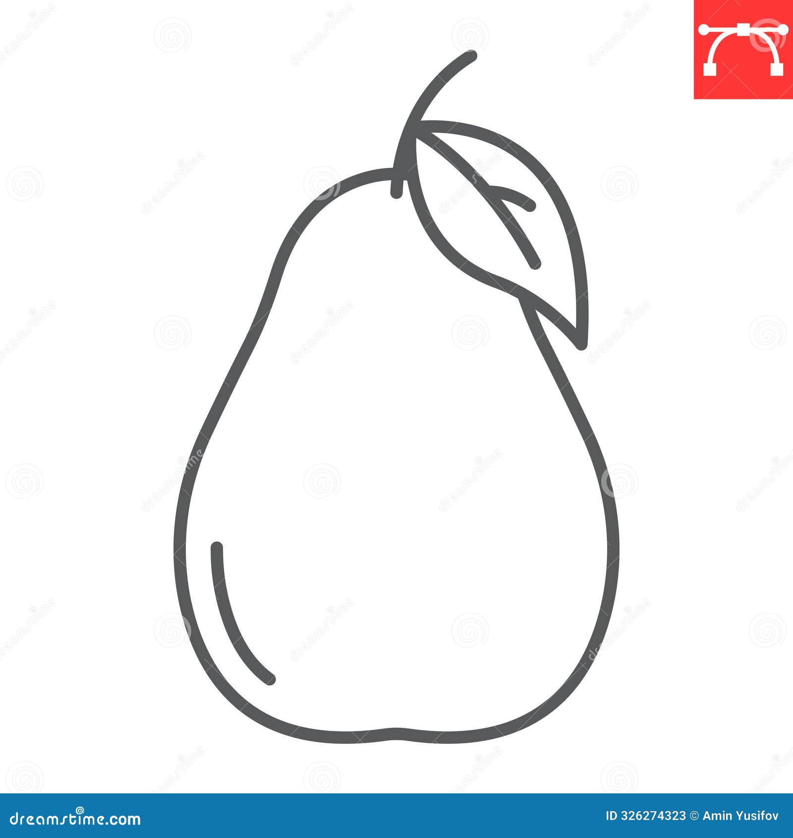 Pear line icon stock illustration. Illustration of logo - 326274323