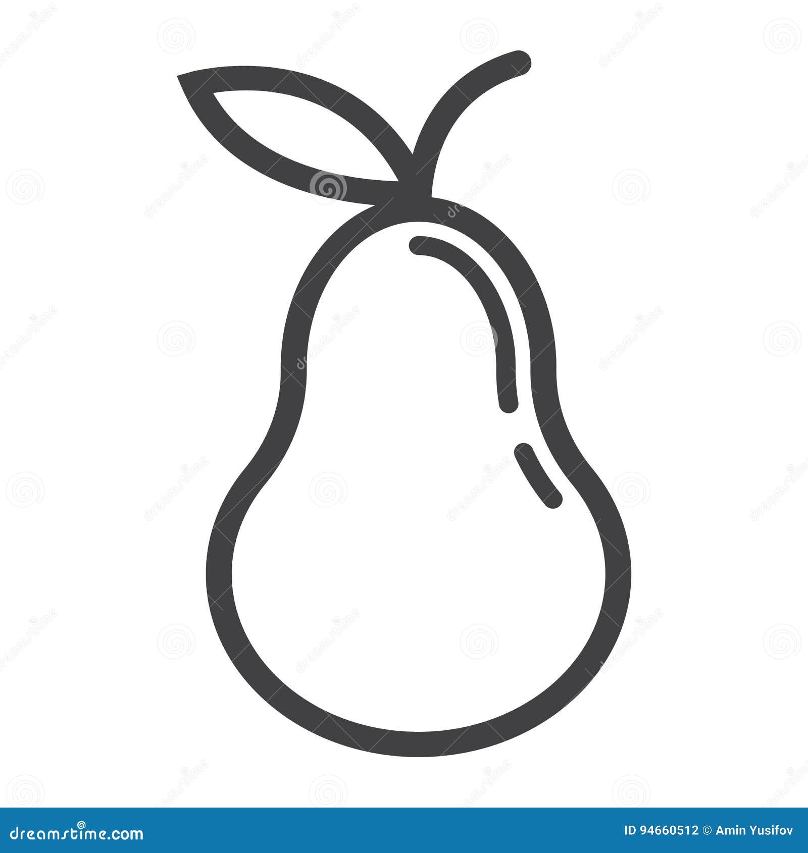 Pear. Line Drawing Of A Pear. Vector Illustration | CartoonDealer.com ...
