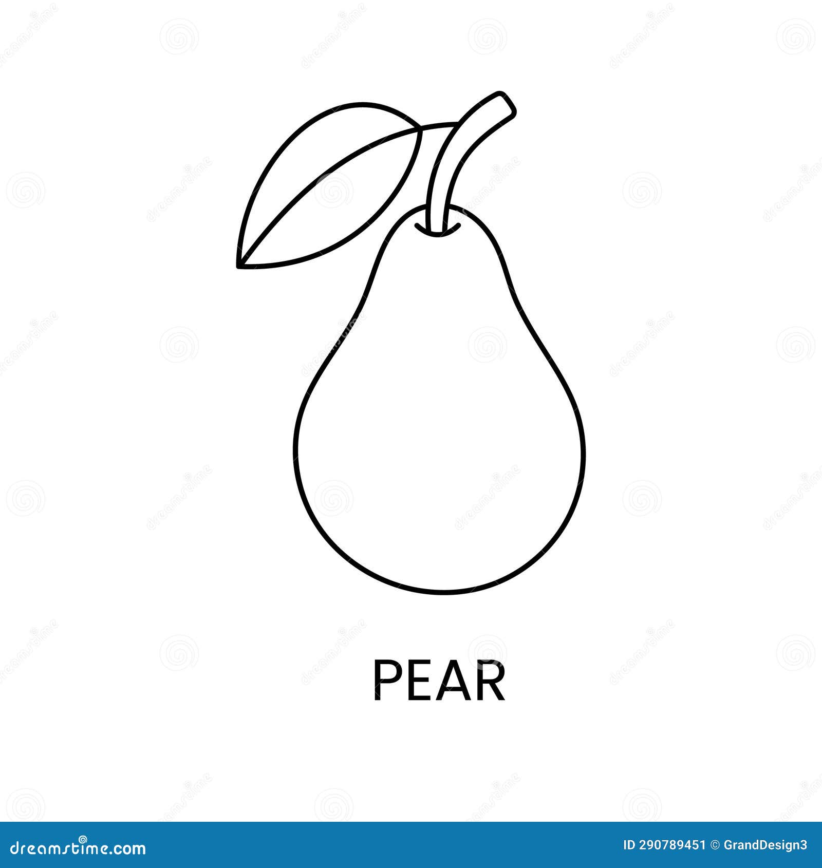 Pear Line Icon in Vector, Fruit Illustration Stock Illustration ...