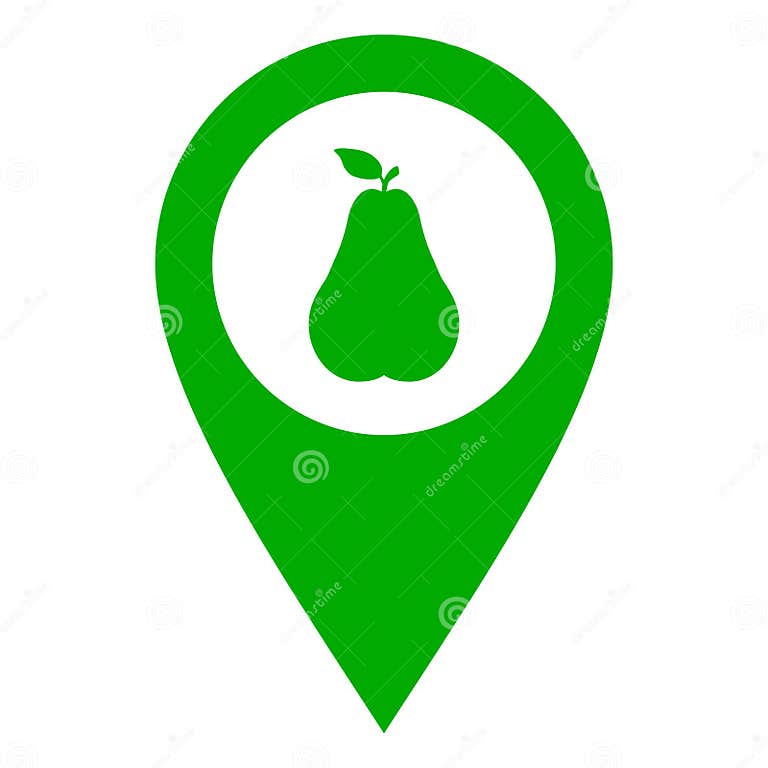 Pear and location pin stock vector. Illustration of food - 217881125