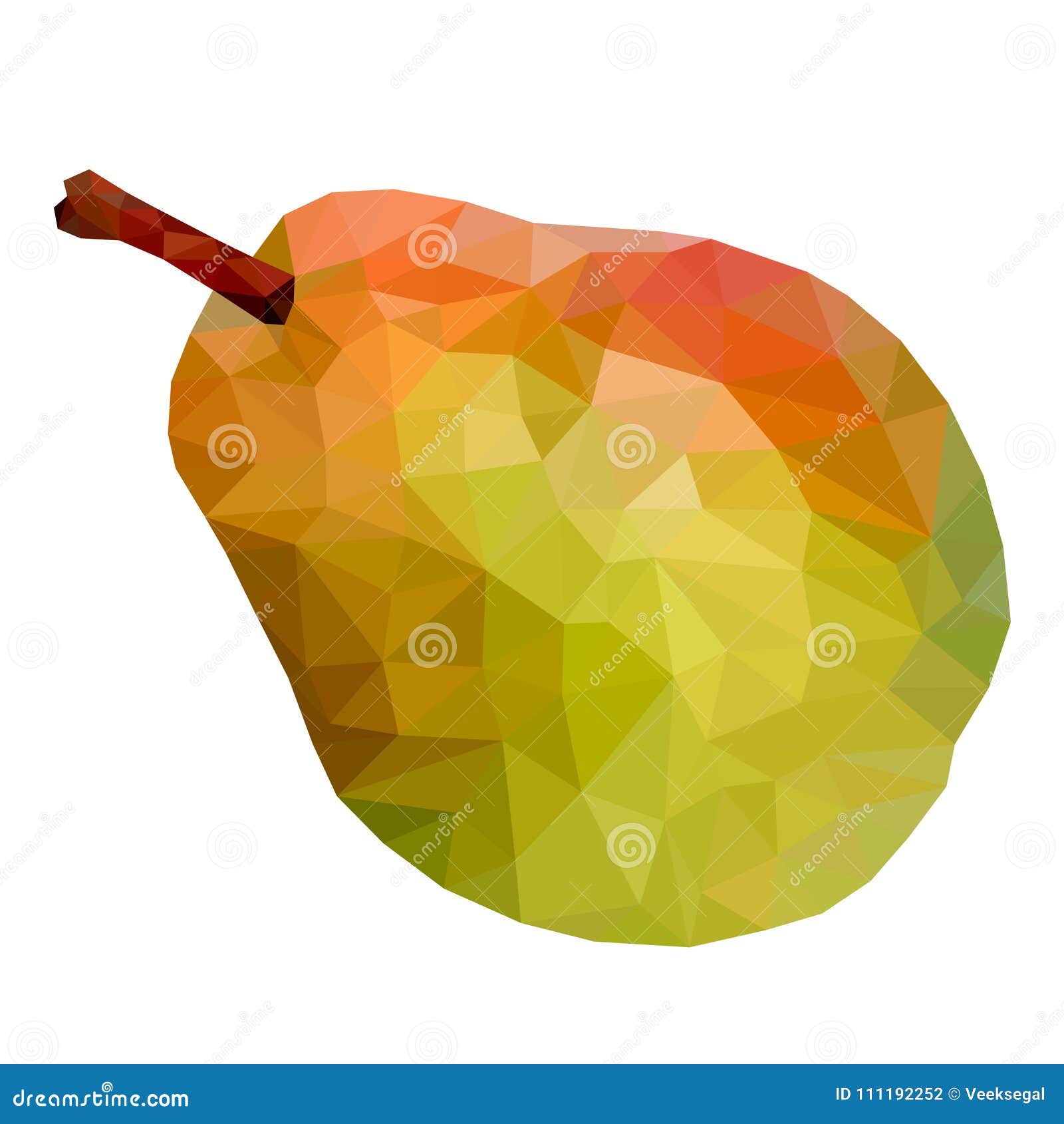 Pear low poly stock vector. Illustration of abstract - 111192252