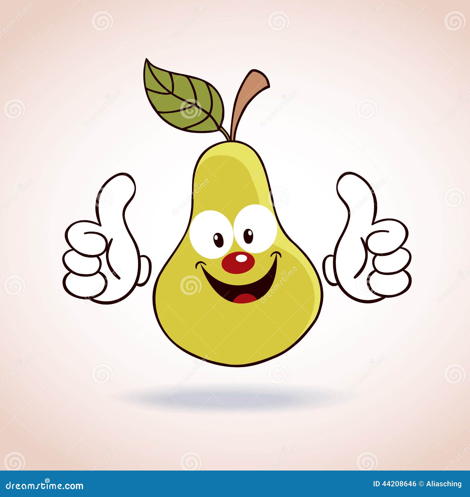 Pear Mascot Cartoon Character Stock Vector - Illustration of joyful ...