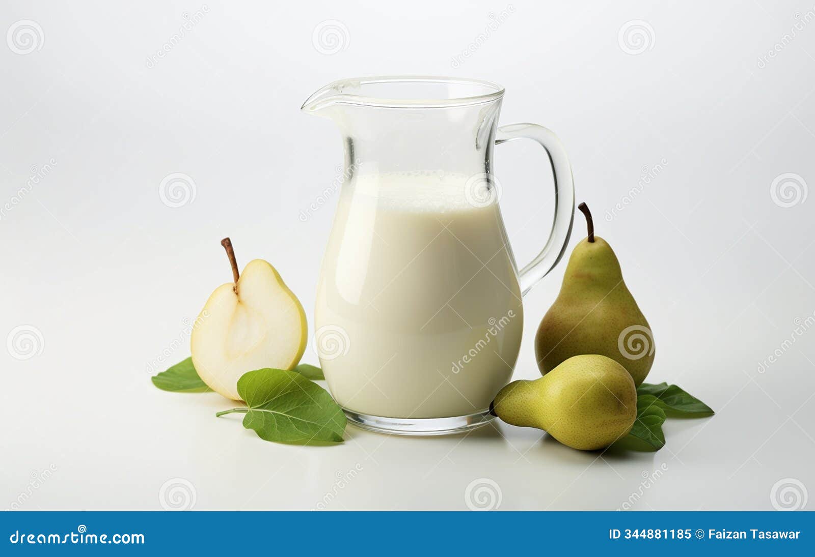 Pear Milkshake in Isolation on a Clear Surface Stock Illustration ...