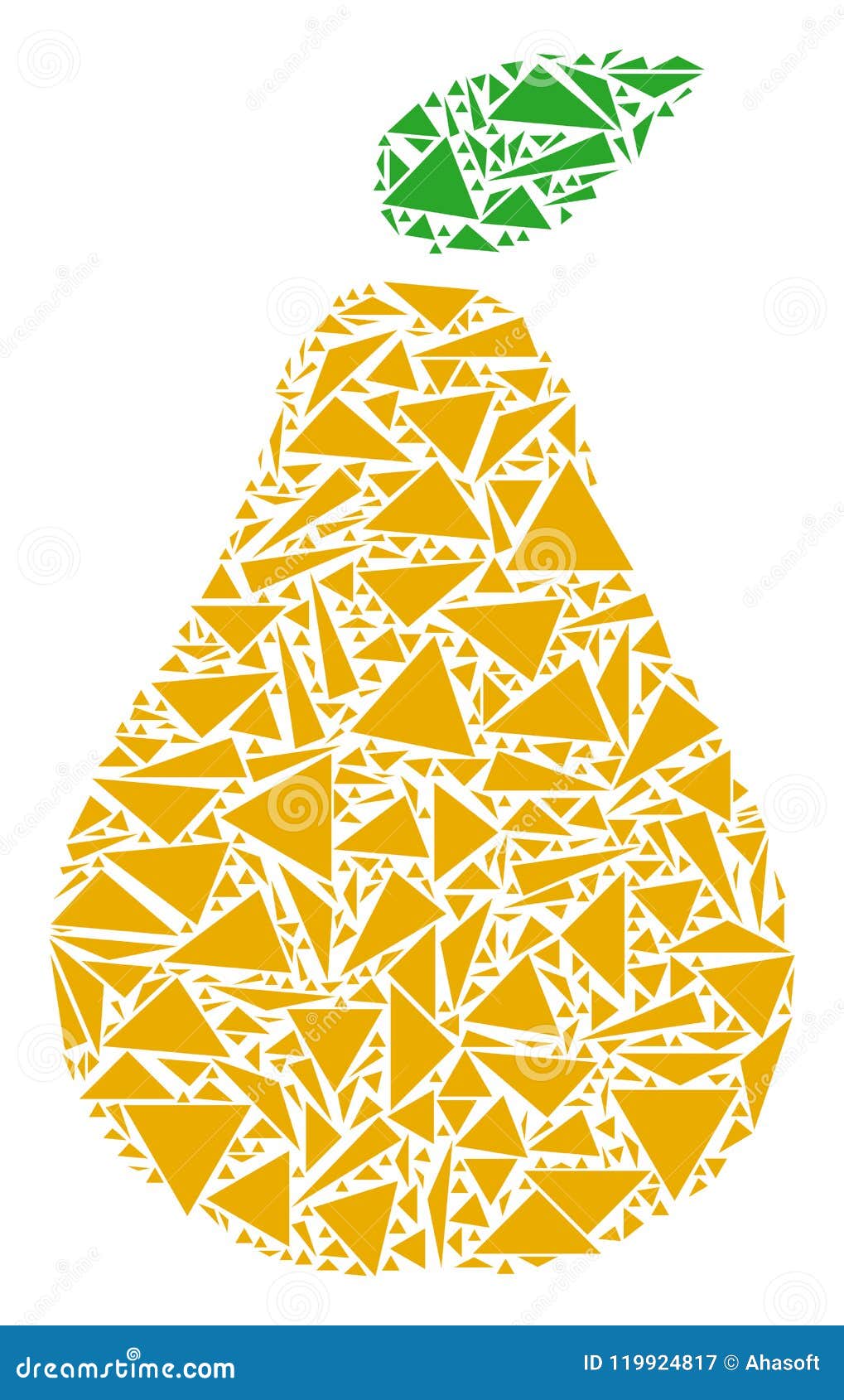 Pear Mosaic of Triangles stock vector. Illustration of combined - 119924817