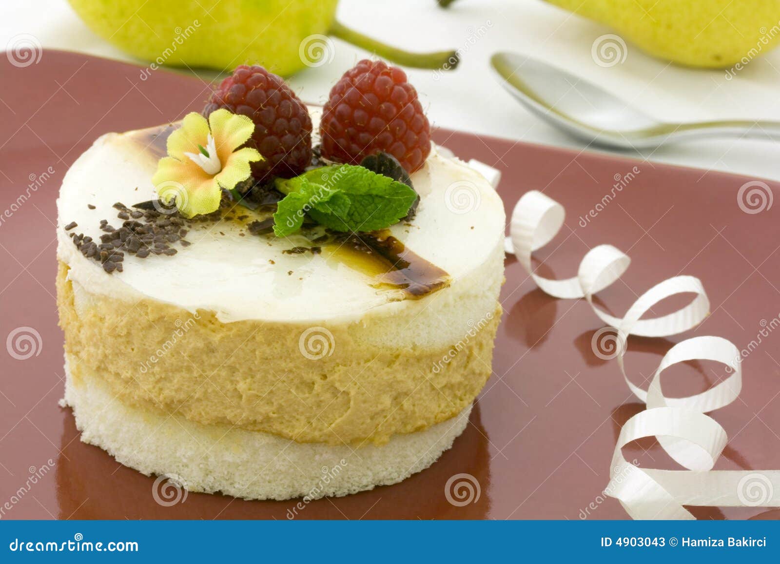 Pear mousse cake stock image. Image of glazed, mousse - 4903043