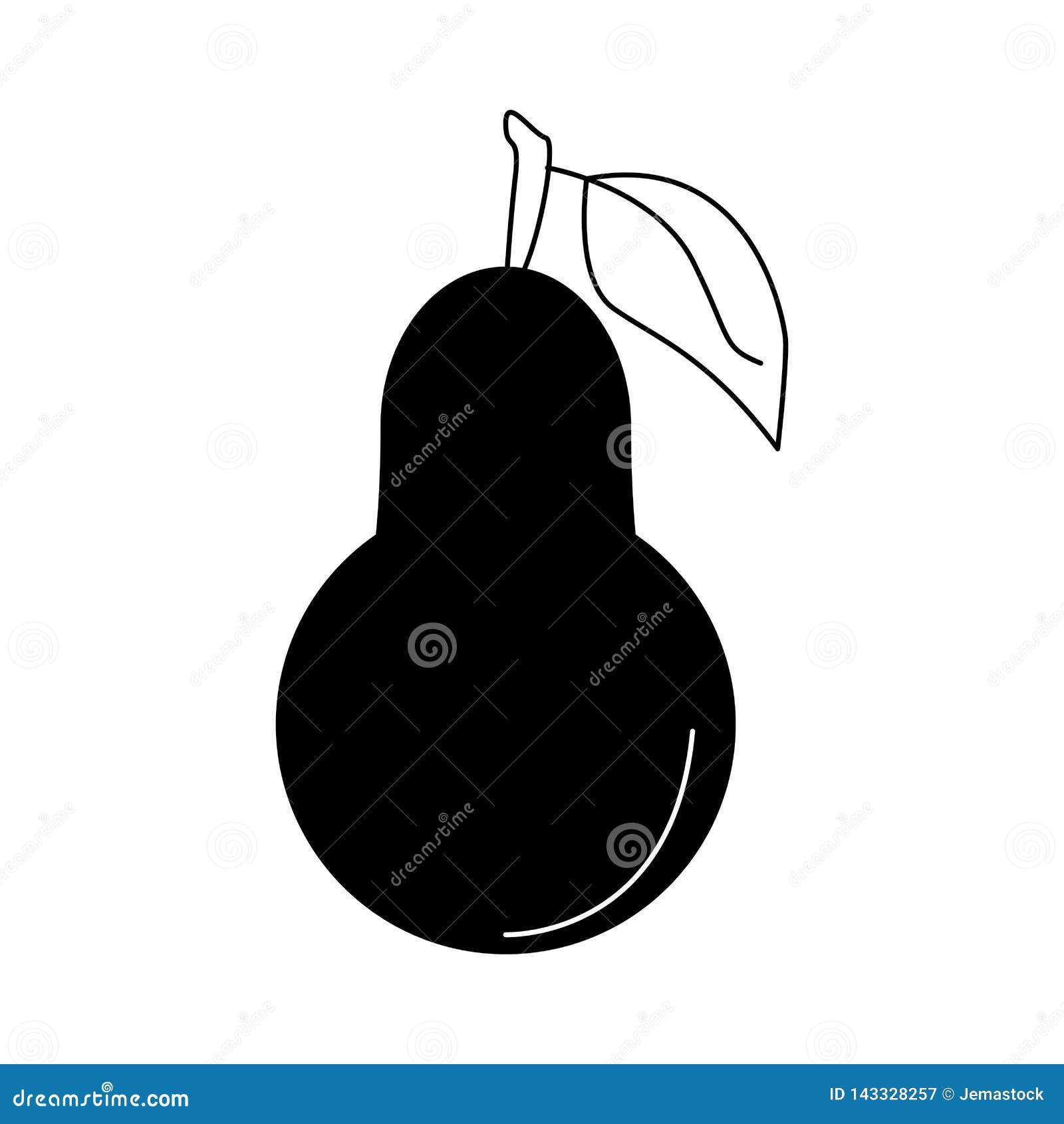 Pear Natural Fruit in Black and White Stock Vector - Illustration of ...