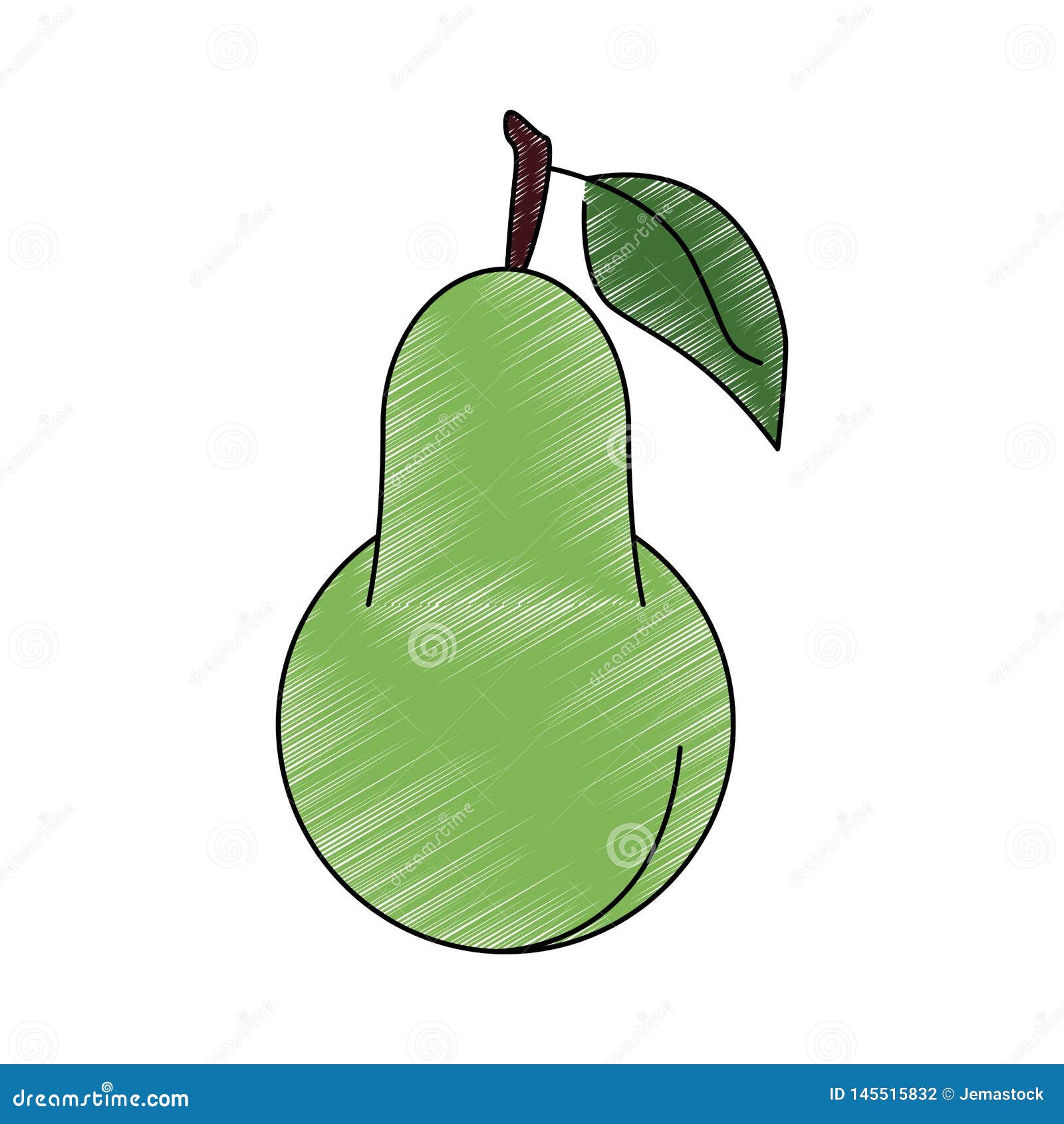 Pear Natural Fruit Scribble Stock Vector - Illustration of scribble ...