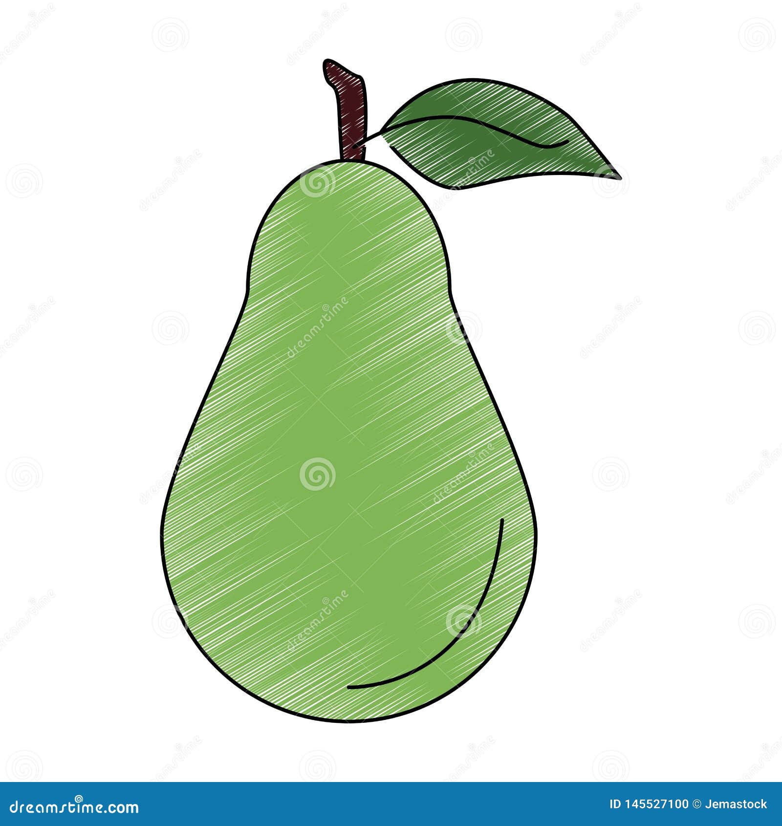 Pear Natural Fruit Scribble Stock Vector - Illustration of simplicity ...