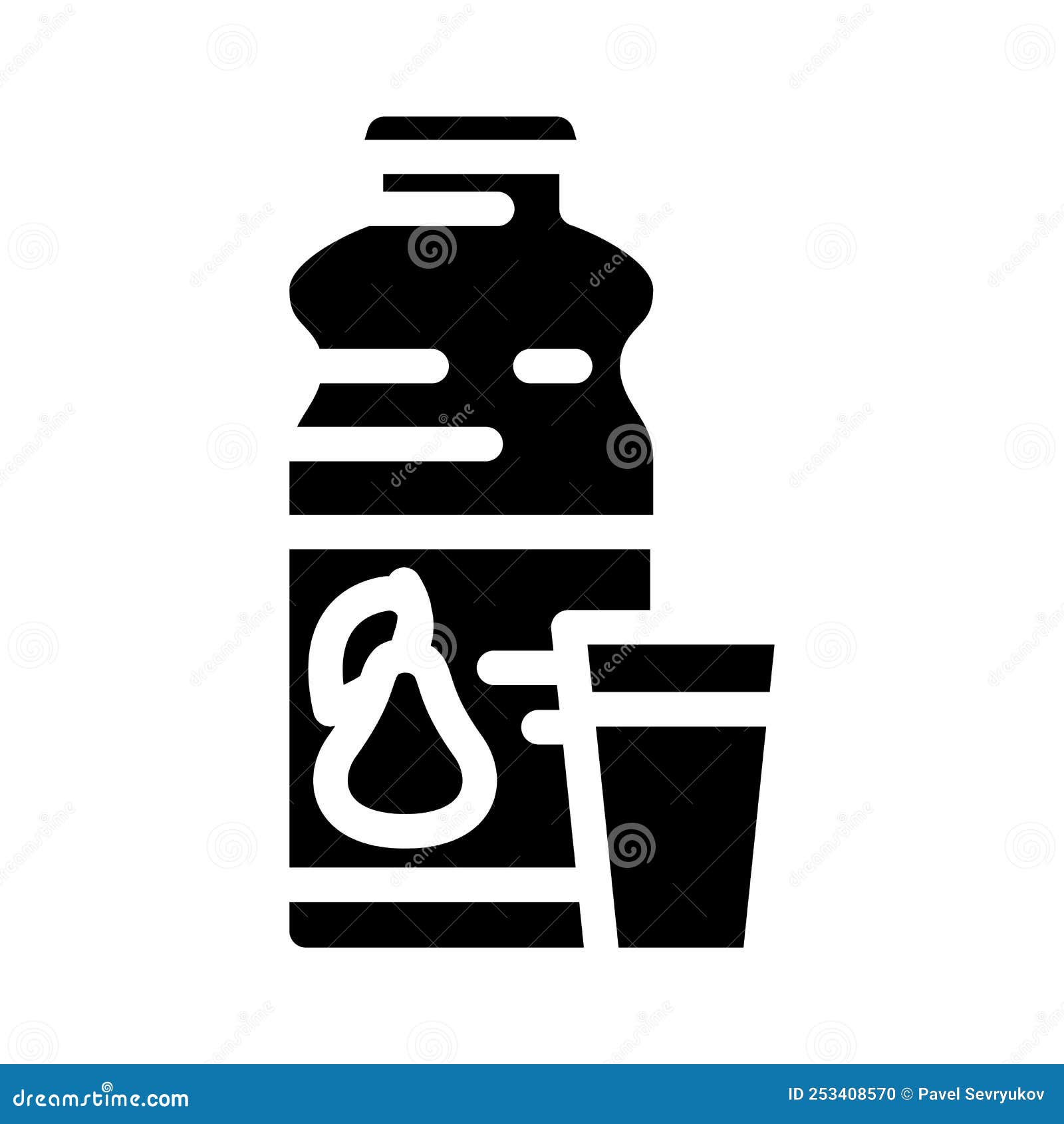 Pear Nectar Glyph Icon Vector Illustration Stock Vector - Illustration ...