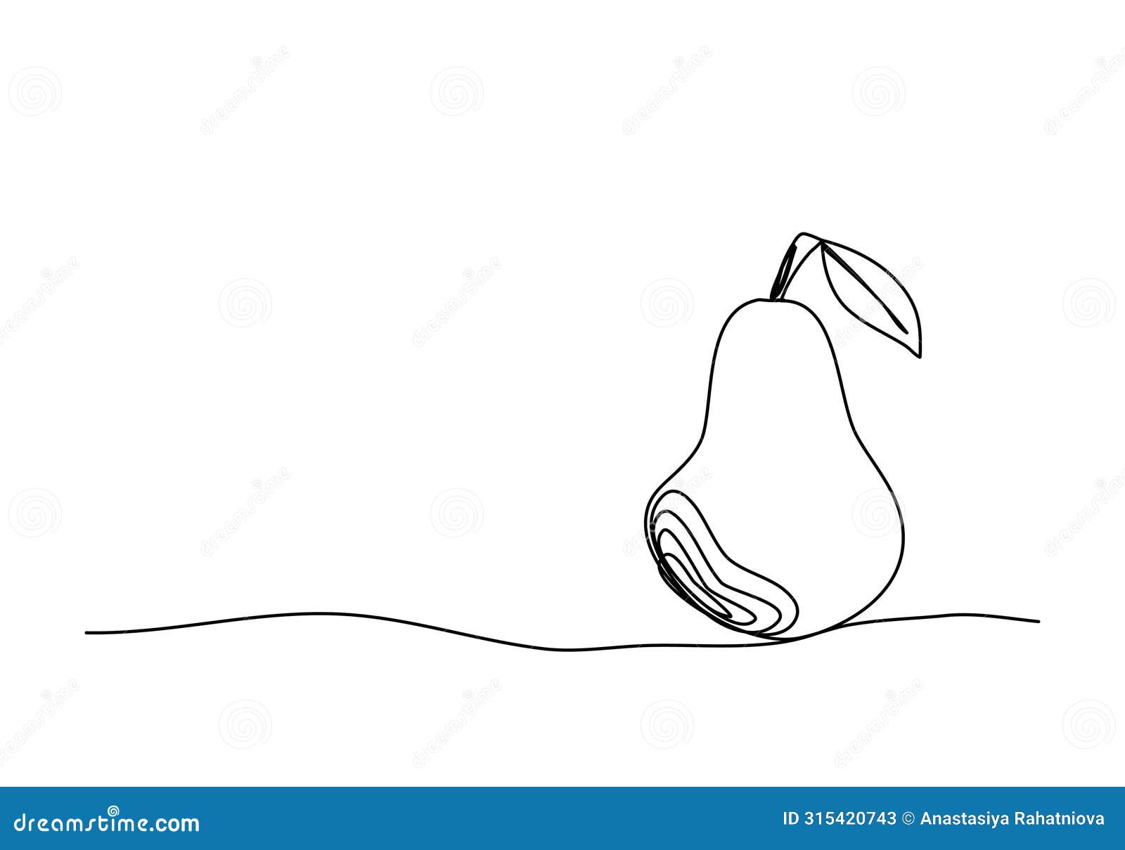 Pear. One Line Drawing Vector Illustration Stock Vector - Illustration ...
