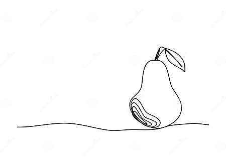 Pear. One Line Drawing Vector Illustration Stock Vector - Illustration ...