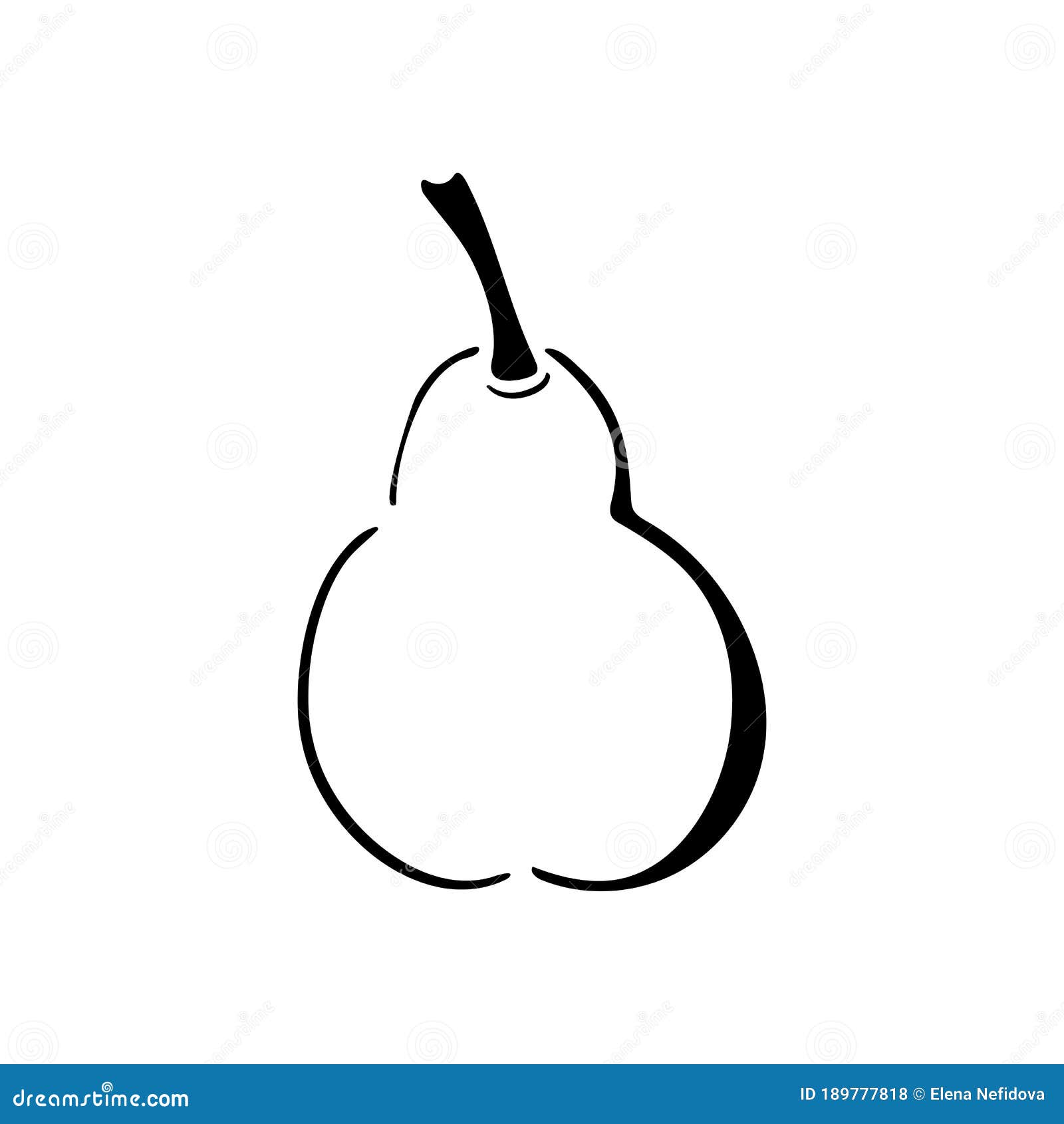 Pear Outline Icon on White Background. Vector Illustration Stock Vector ...