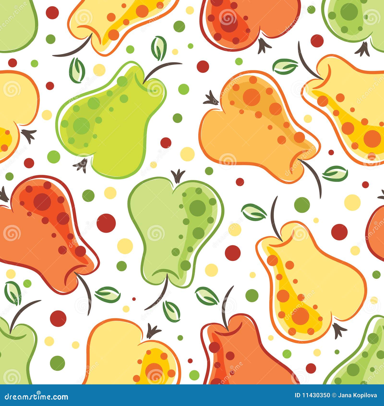 Pear pattern stock vector. Illustration of pear, foliage - 11430350