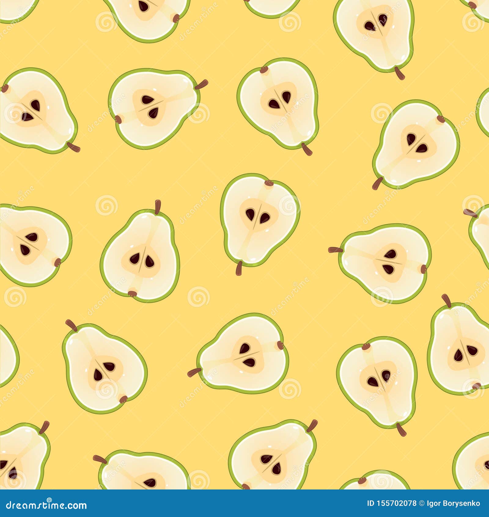 Pear Pattern Background. Yellow Fruit Wallpaper Stock Image ...