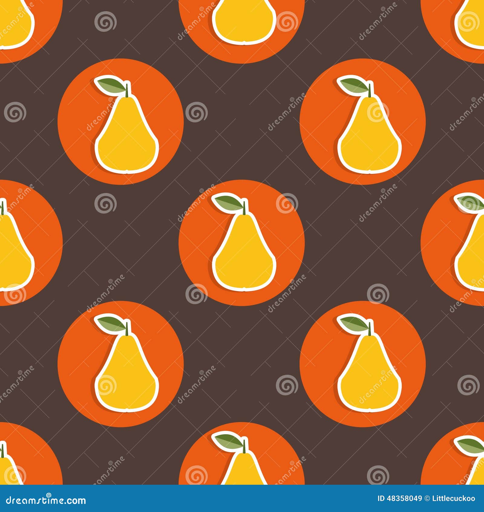 Pear Pattern. Seamless Texture with Ripe Pears Stock Vector ...