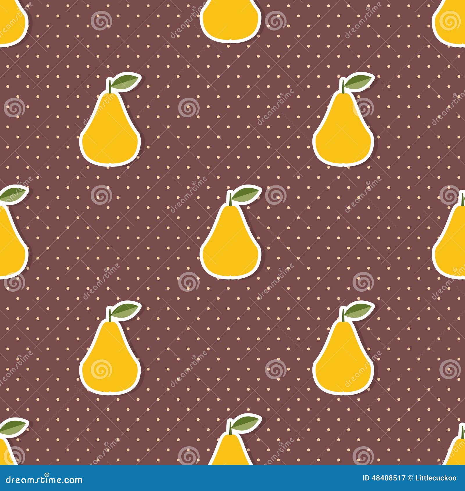 Pear Pattern. Seamless Texture with Ripe Pears Stock Vector ...