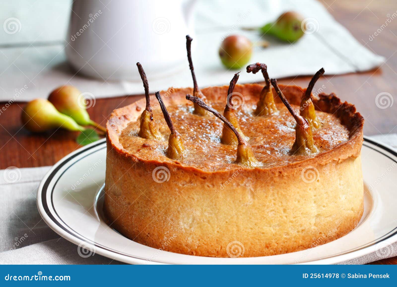 Pear Pie, Deep Dish Homemade Pastry Stock Photo - Image of pears, food ...