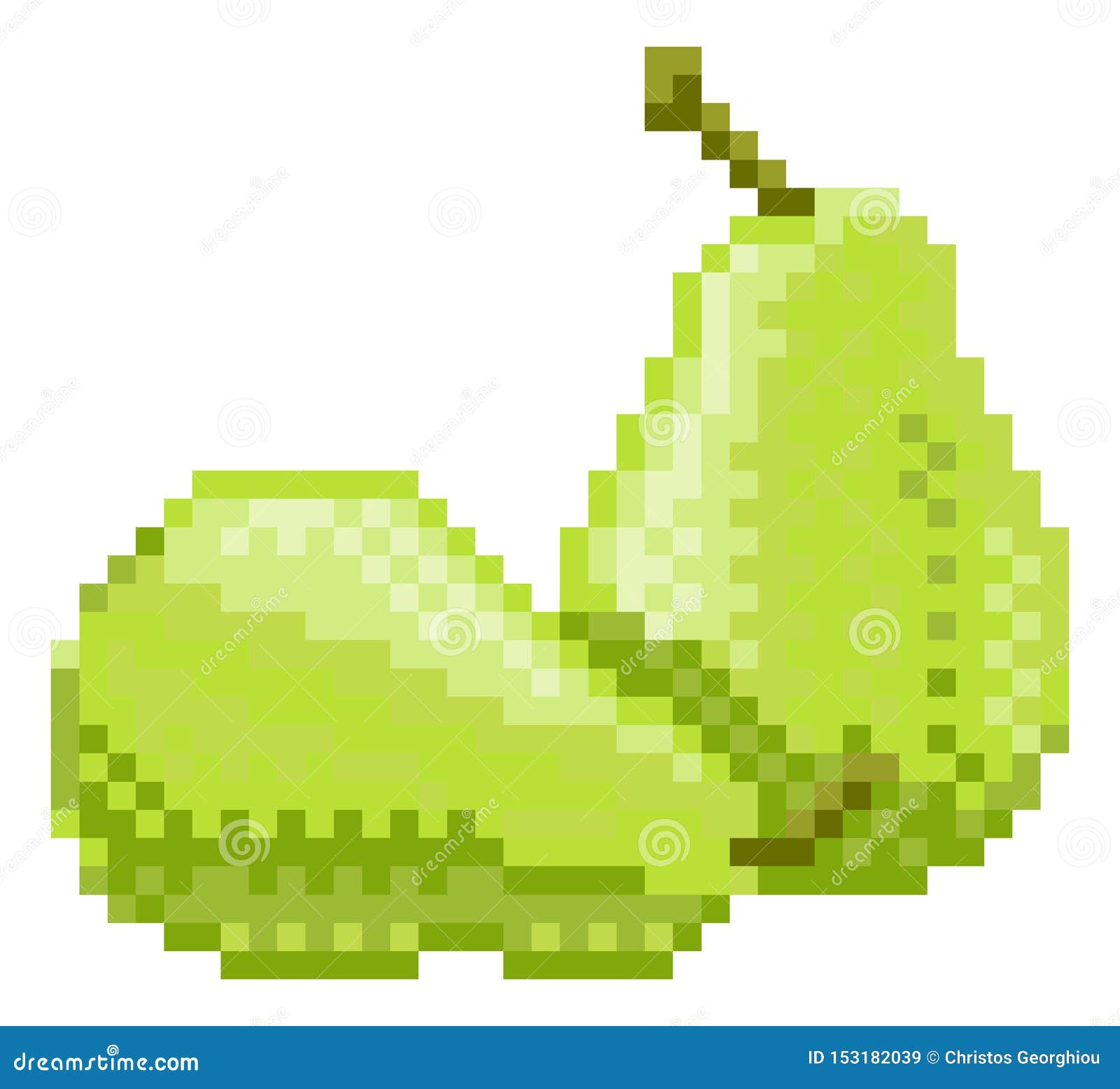 Pear Pixel Art 8 Bit Video Game Fruit Icon Stock Vector - Illustration ...