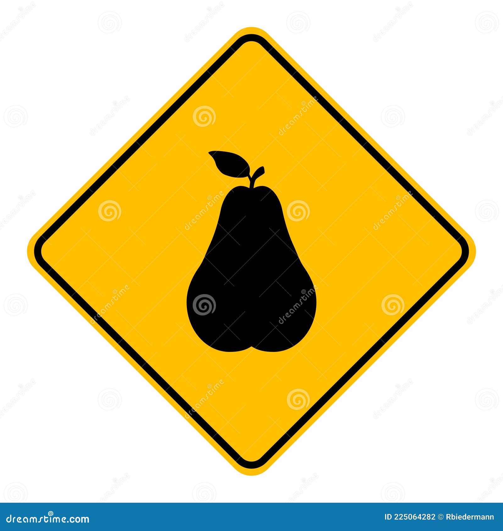Pear and road sign stock vector. Illustration of road - 225064282