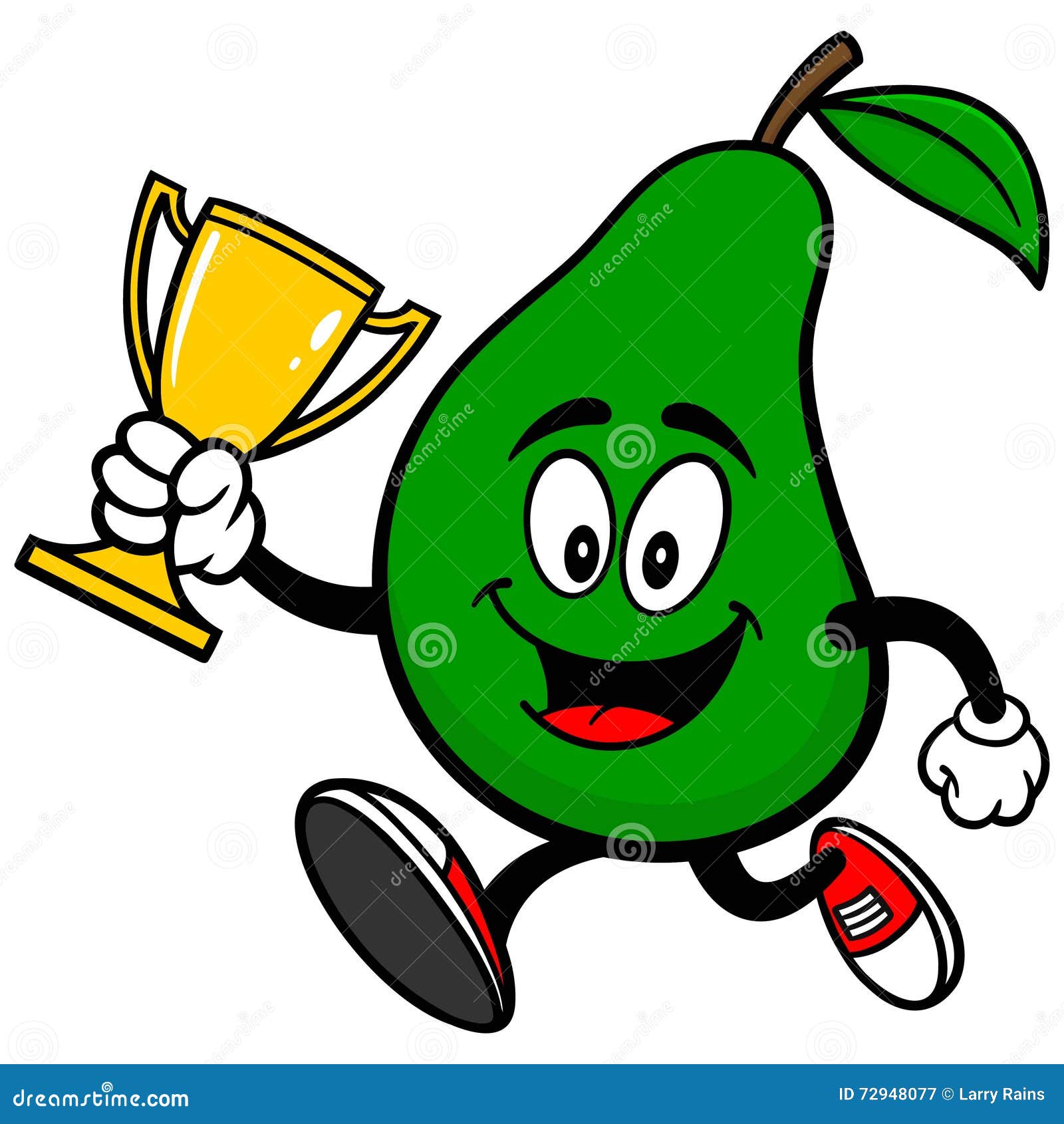Pear Running with Trophy stock illustration. Illustration of painting ...